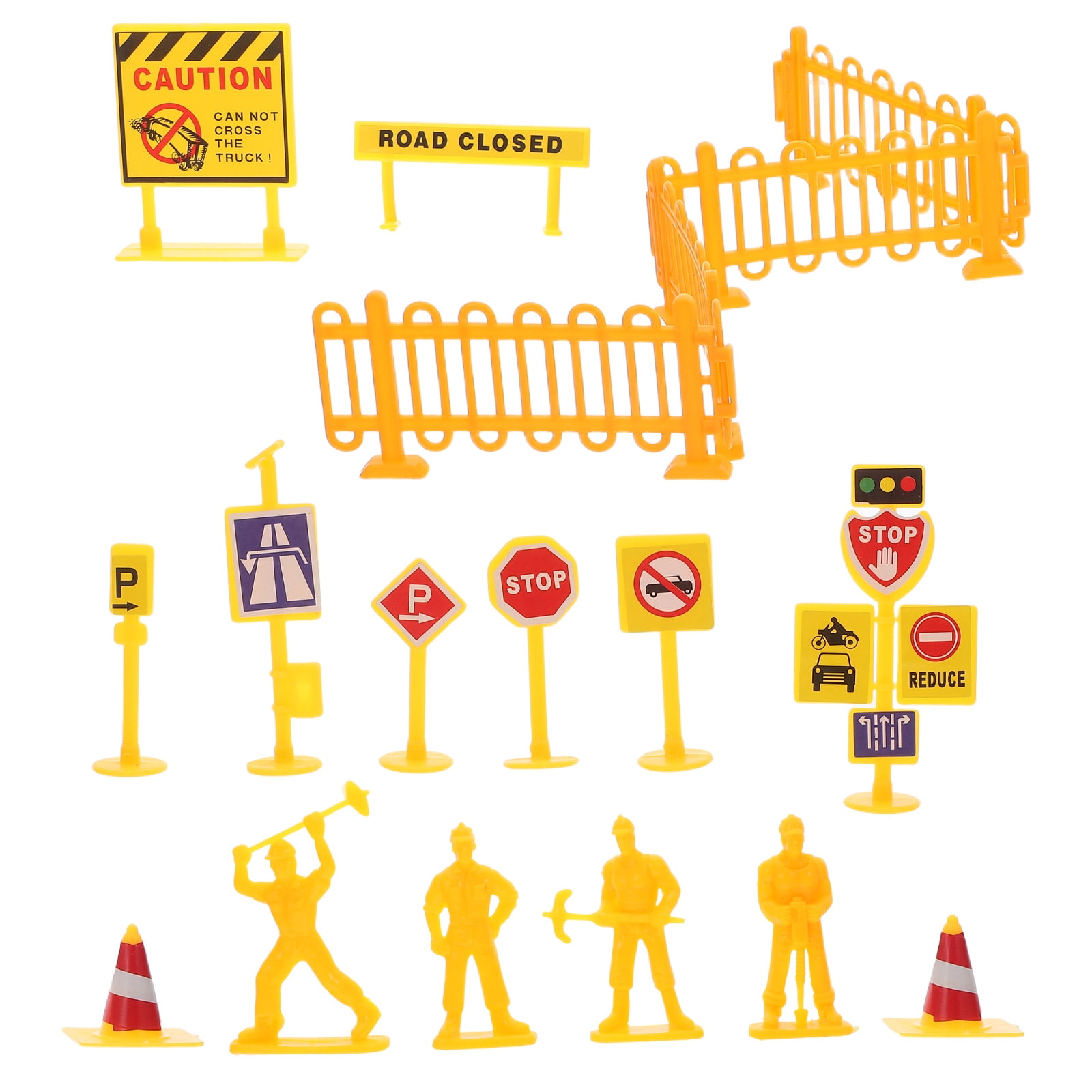 OFFIGAM 108Pcs Tiny Roadblock Signs for Kids Traffic Play and Role ...