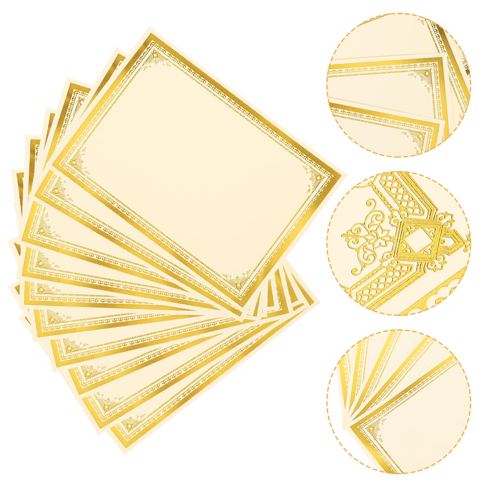 OFFIGAM 10Pcs Certificate Bulk Golden for Graduation and Recognition ...