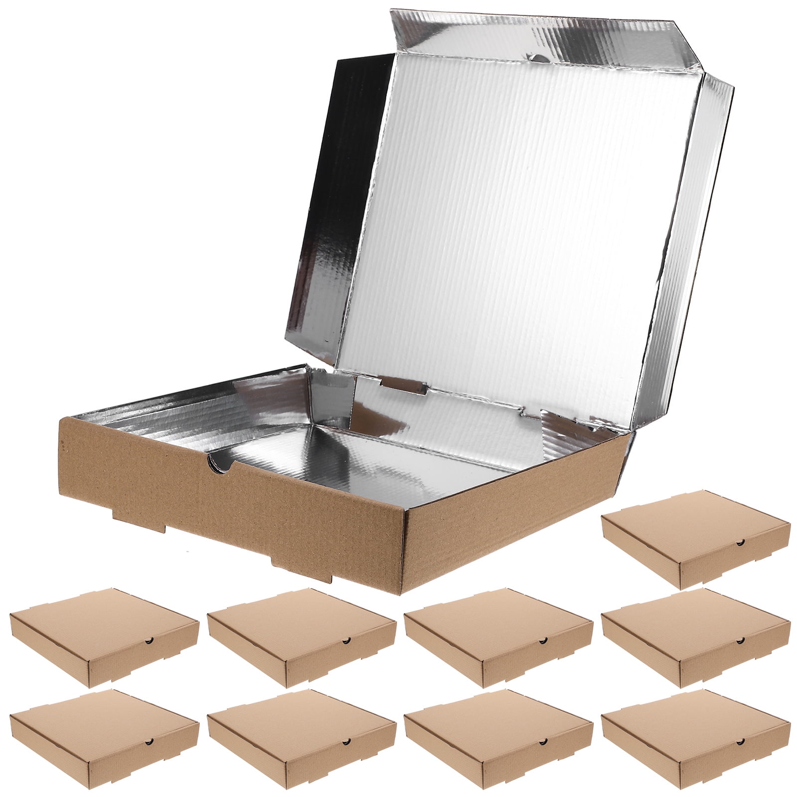 OFFIGAM 10Pcs Paper Pizza Box in Light Brown for Food Storage and ...
