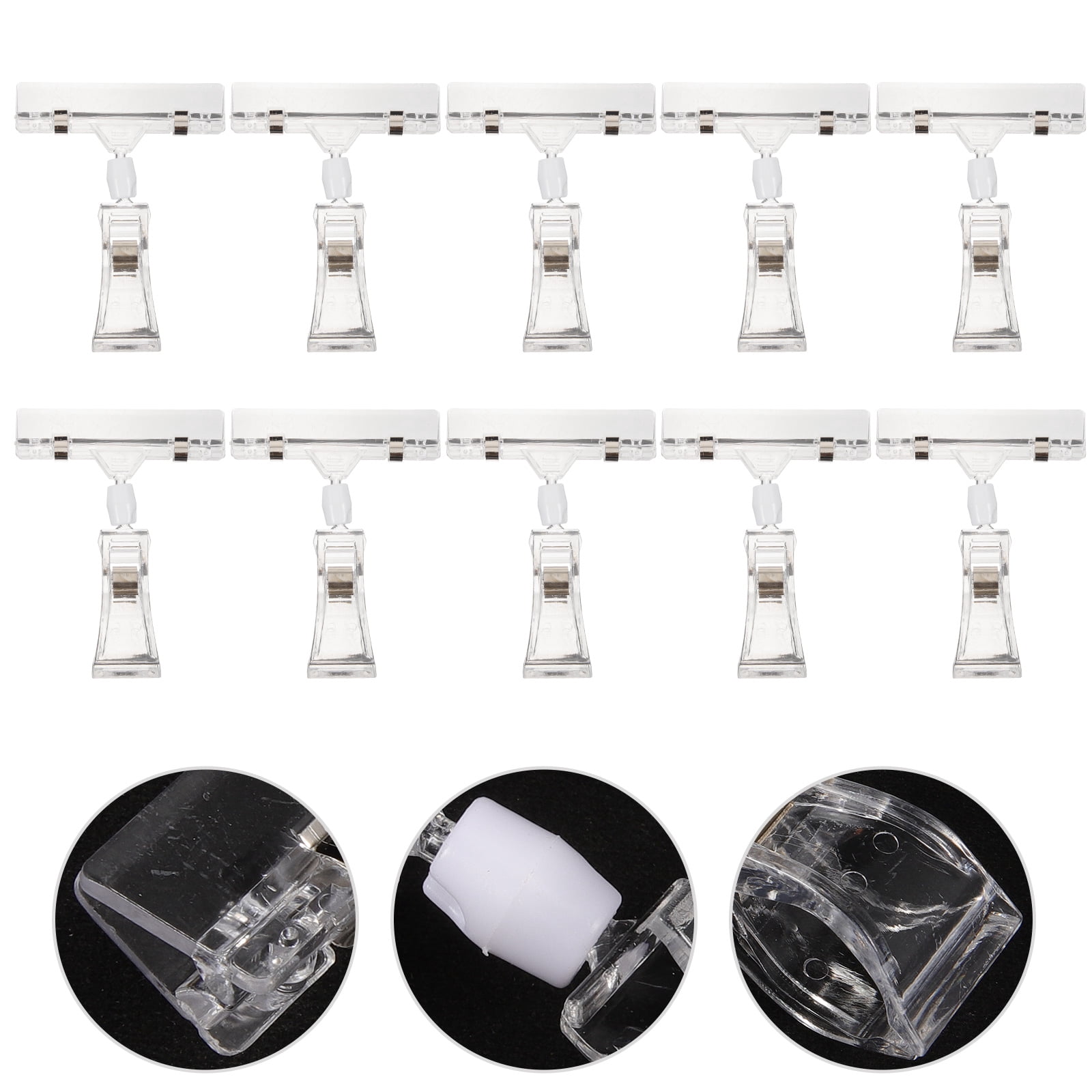 OFFIGAM 10Pcs Transparent Clip Tag Holders for Office Notes Memo and ...