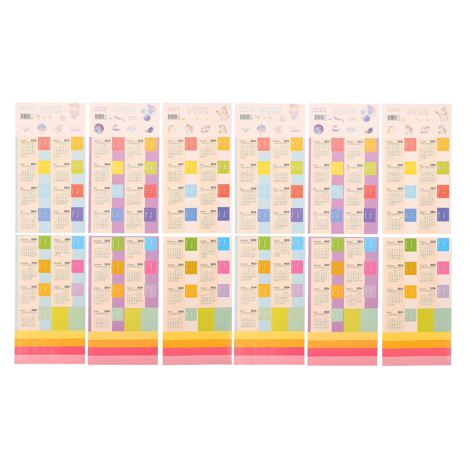 OFFIGAM 12 Sets Adhesive Index Tabs Blue Background Notepad Calendar ...