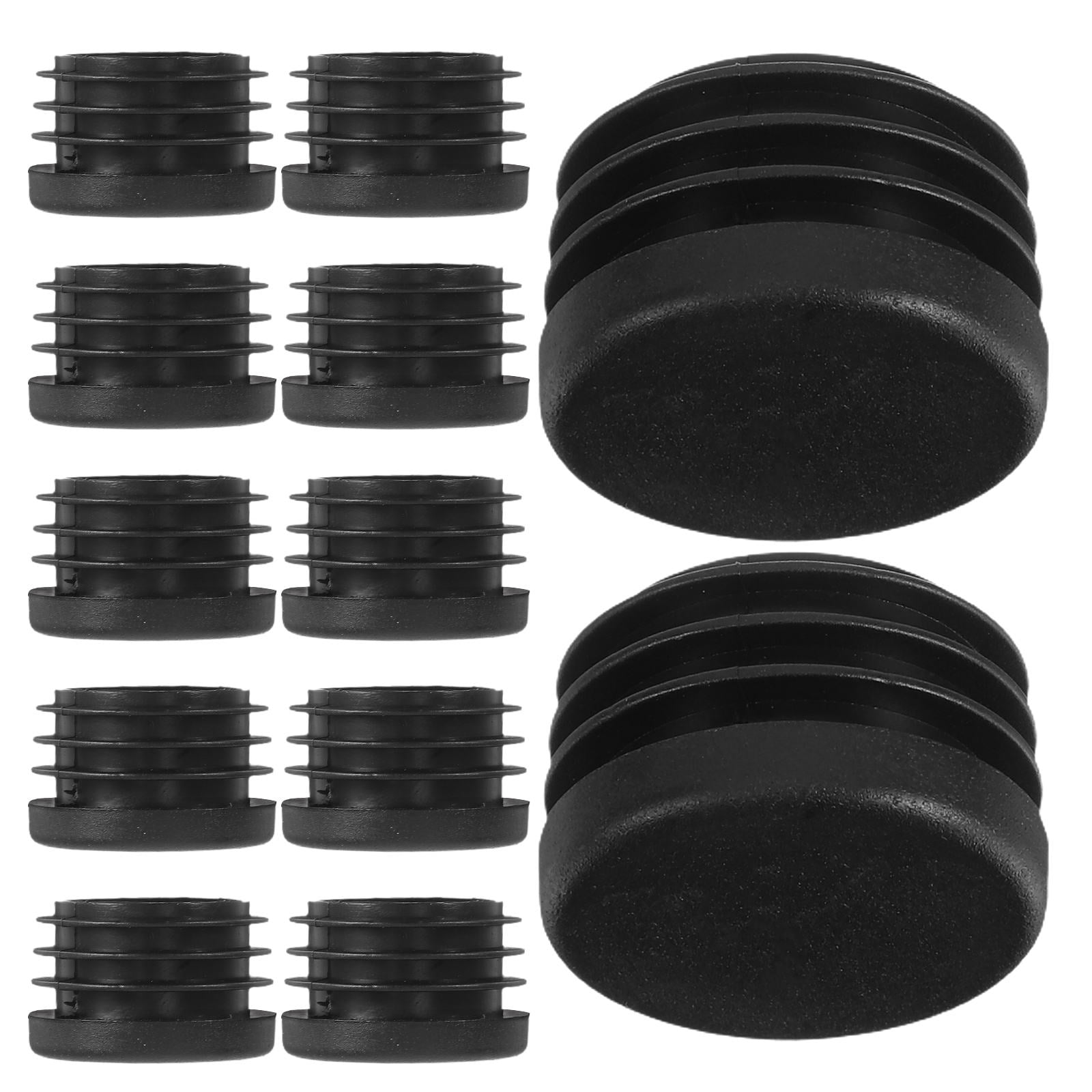 OFFIGAM 120Pcs Round Black Furniture Leg Covers Plastic Chair Leg End ...