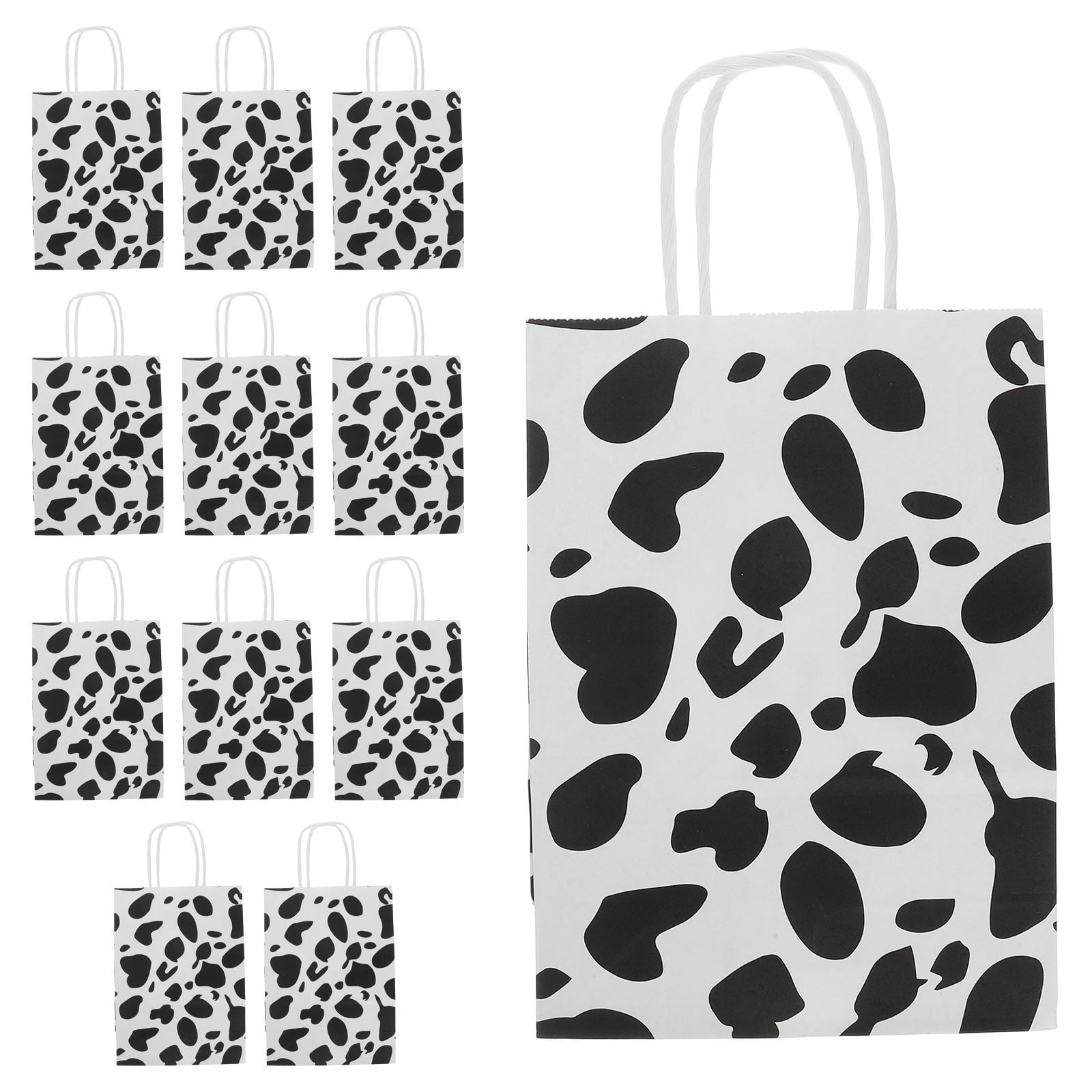 OFFIGAM 12Pcs Cow Print Bags for Adults and Children in Rectangular ...