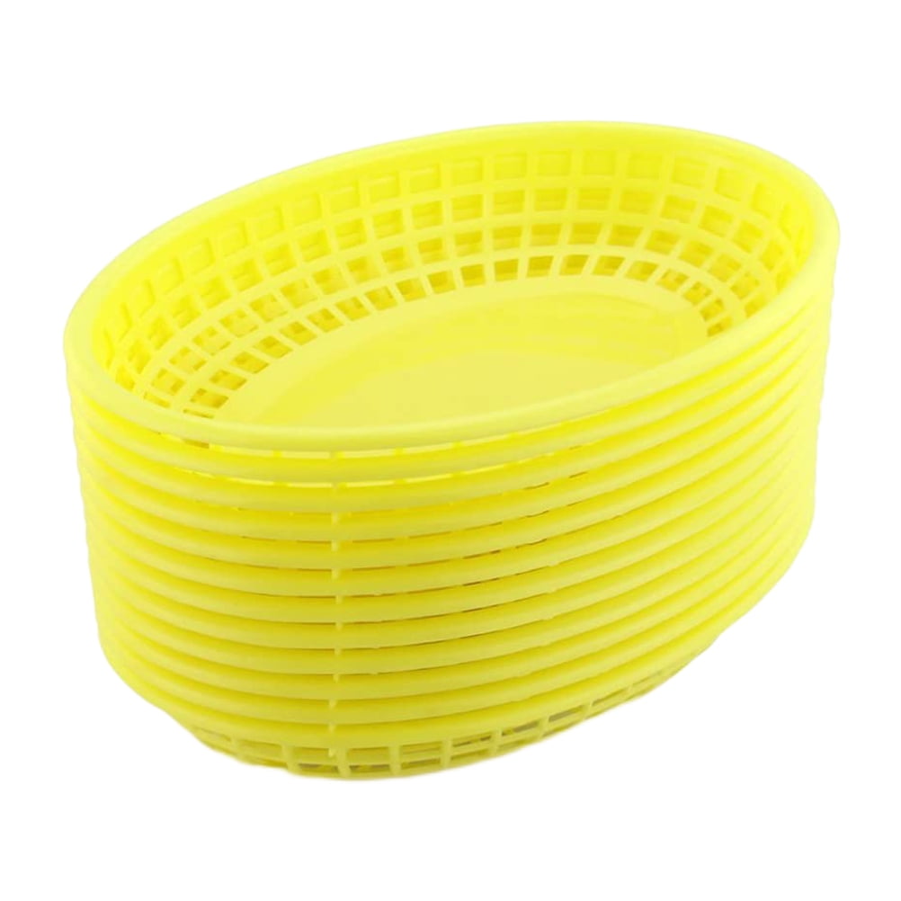 OFFIGAM Set of 12 Yellow Plastic Fruit Baskets, Lightweight and ...