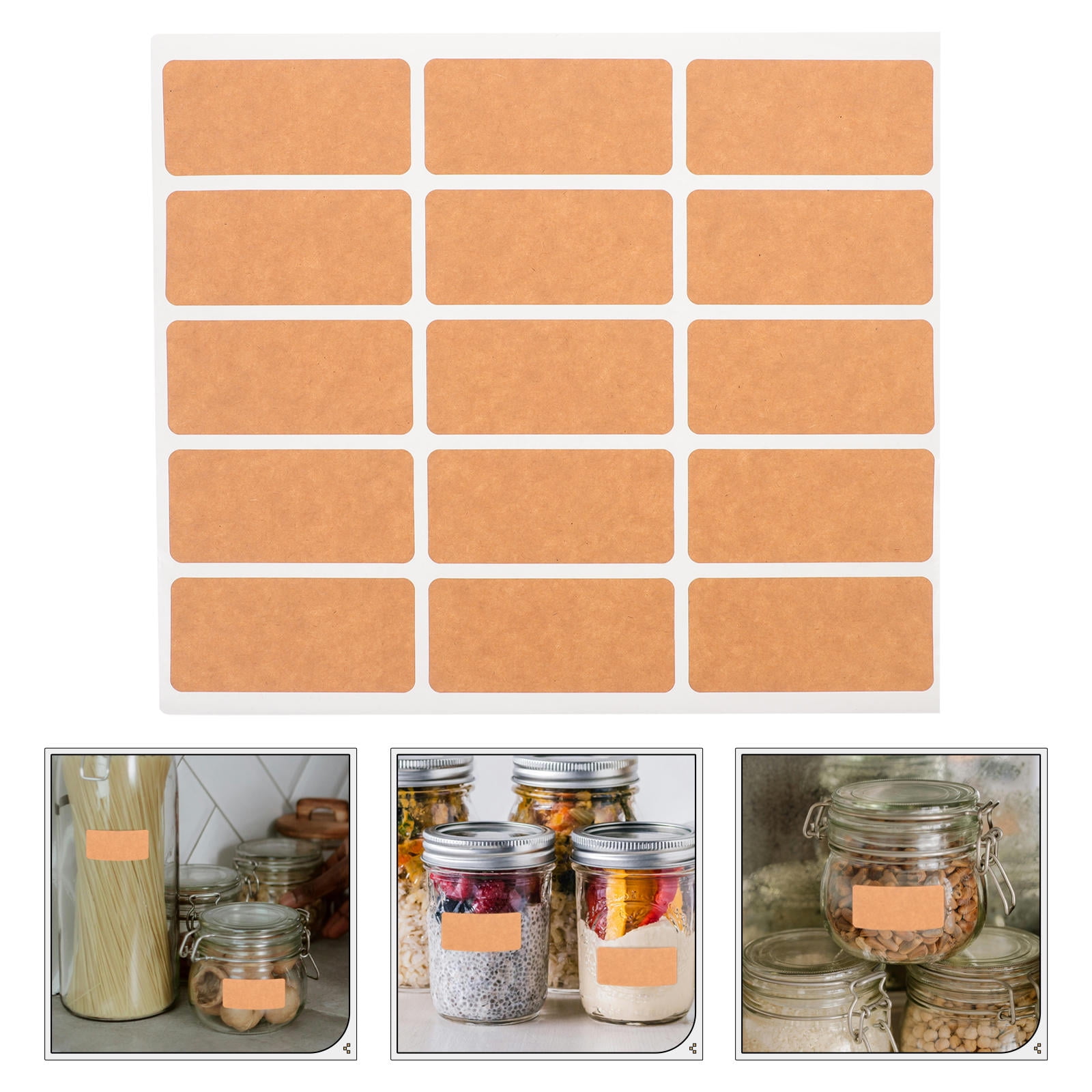 OFFIGAM Light Brown Kraft Paper Sticker Labels Self-Adhesive for Home ...