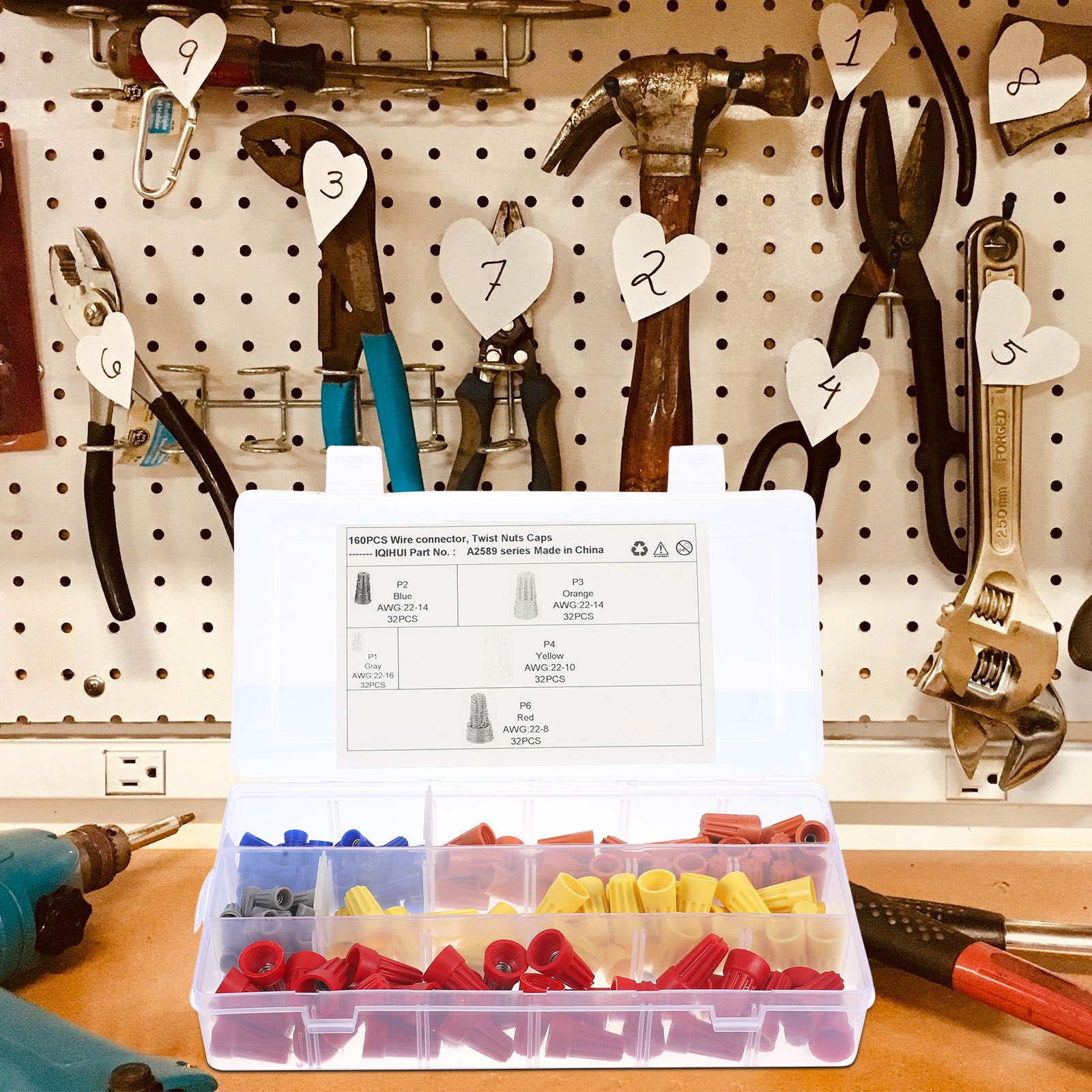 OFFIGAM 160Pcs Assorted Color Electrical Wire Connectors with Spring ...