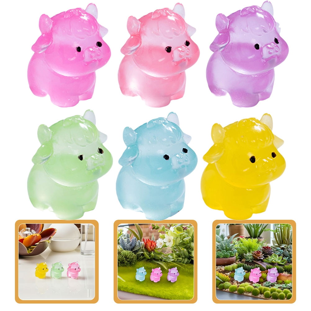 OFFIGAM 18Pcs Mini Resin Figurines Assorted Color Yak Shape For Micro ...