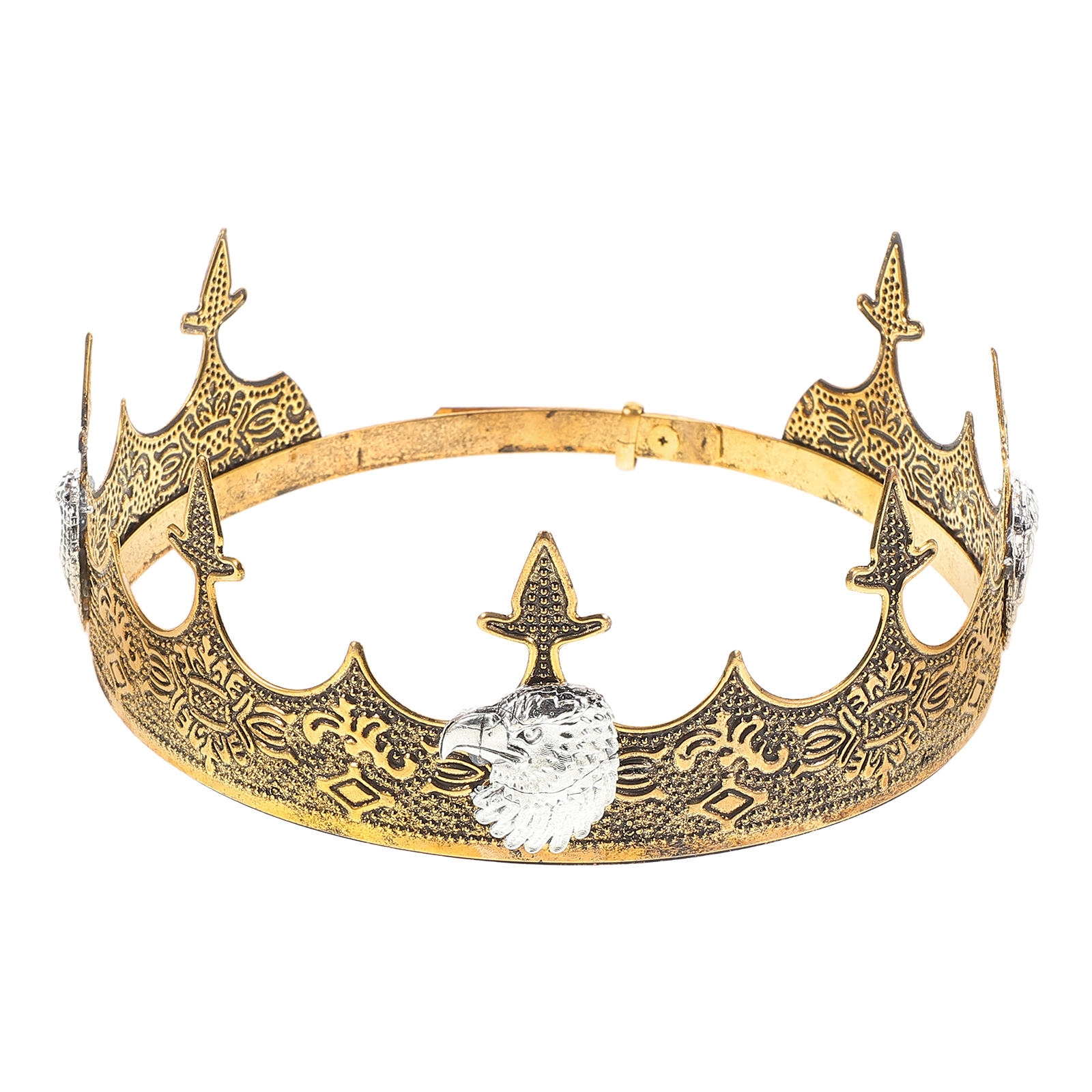 OFFIGAM 1Pack Alloy Kings Crown for Men with Vintage Style Round Shape ...