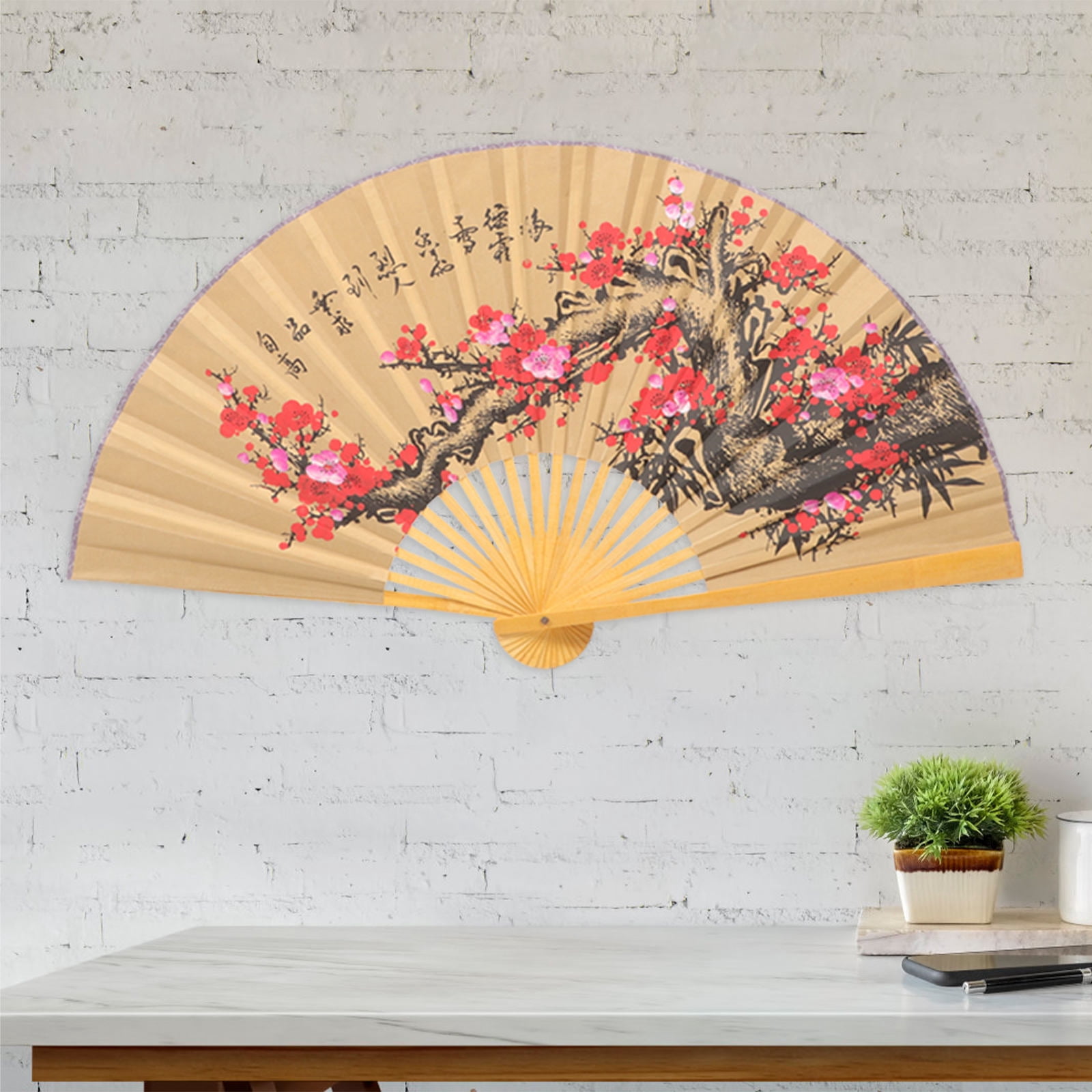 OFFIGAM 1Pack Large Folding Fan Wall Decor Paper Material Homeowners ...