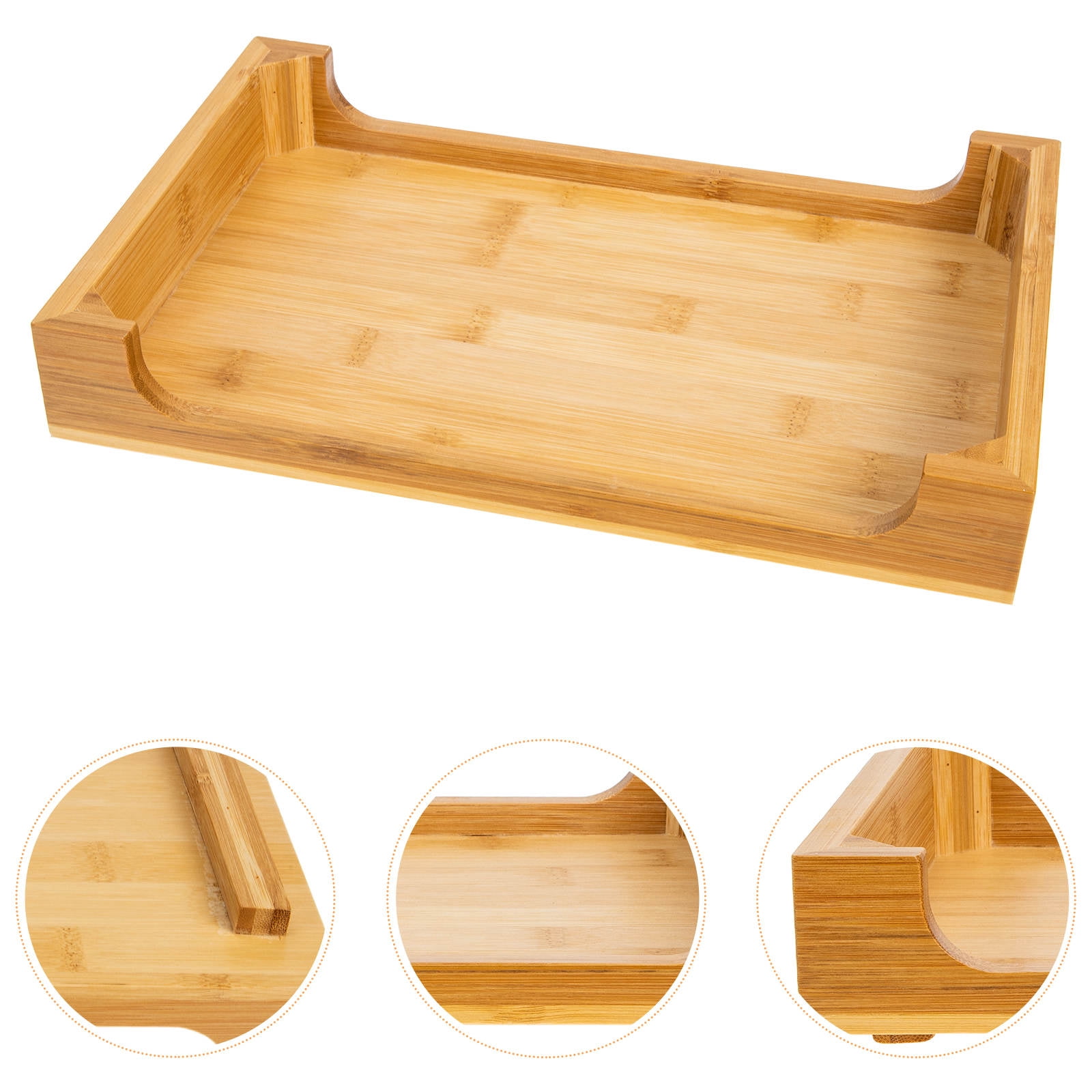 OFFIGAM 1Pack Rectangular Wood Food Plate Khaki 29.5x19.5x5.5cm Wood ...