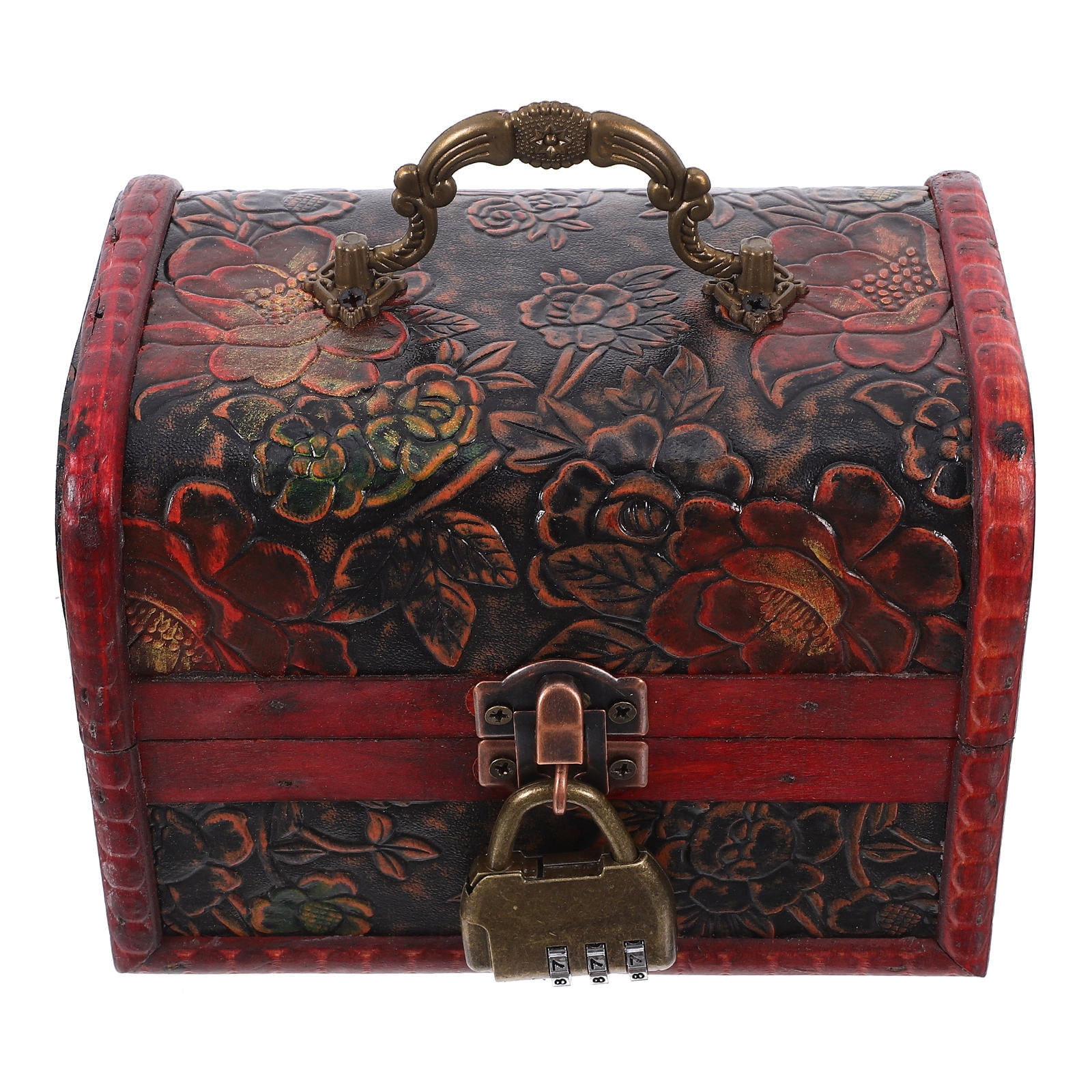 OFFIGAM 1Pack Red Retro Design Storage Trunk with Lock for Jewelry and ...