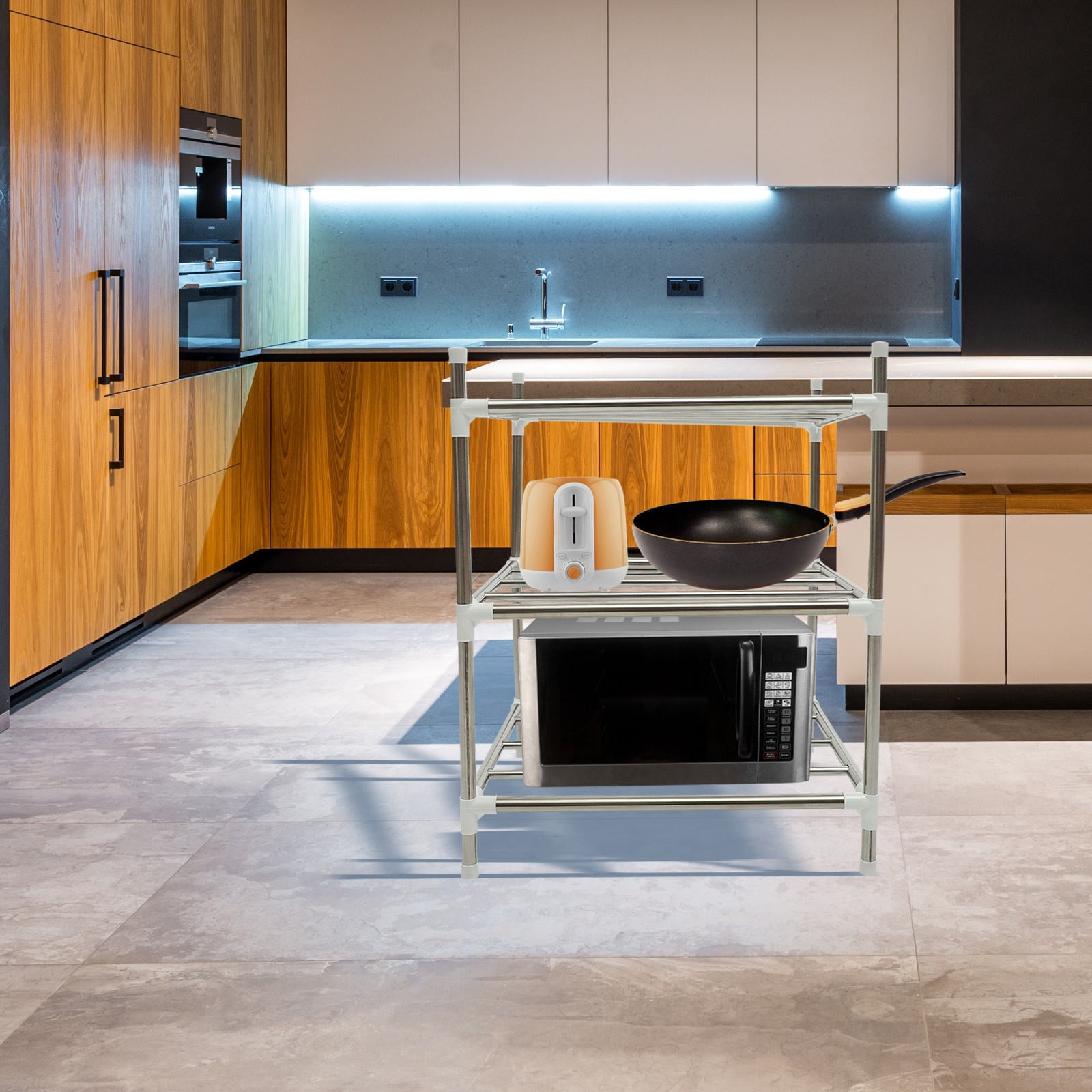 OFFIGAM Stainless Steel Pan Rack for Home Use Light and Sturdy Kitchen ...