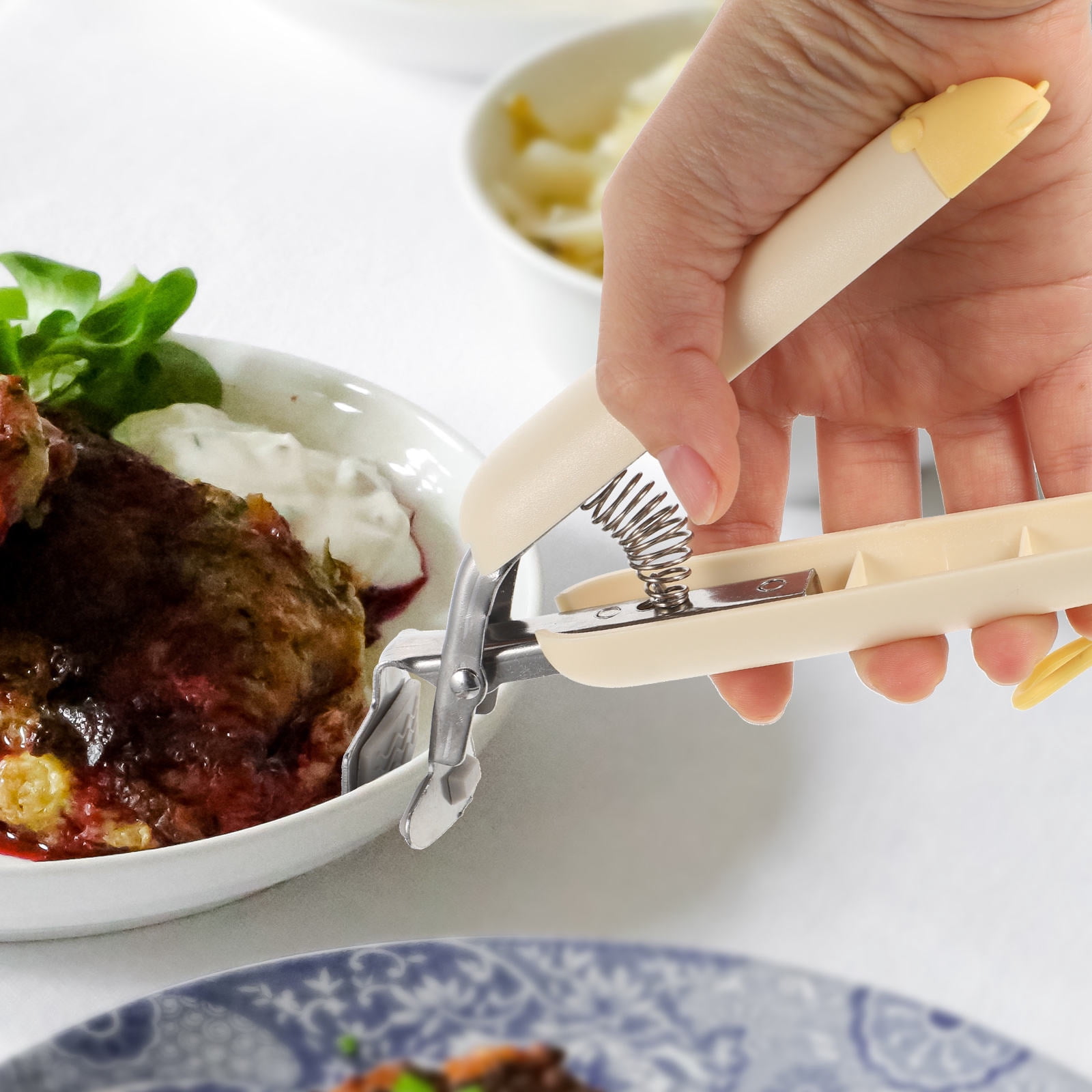 OFFIGAM Stainless Steel Bowl Clip Gripper with Ergonomic Yellow Handle ...