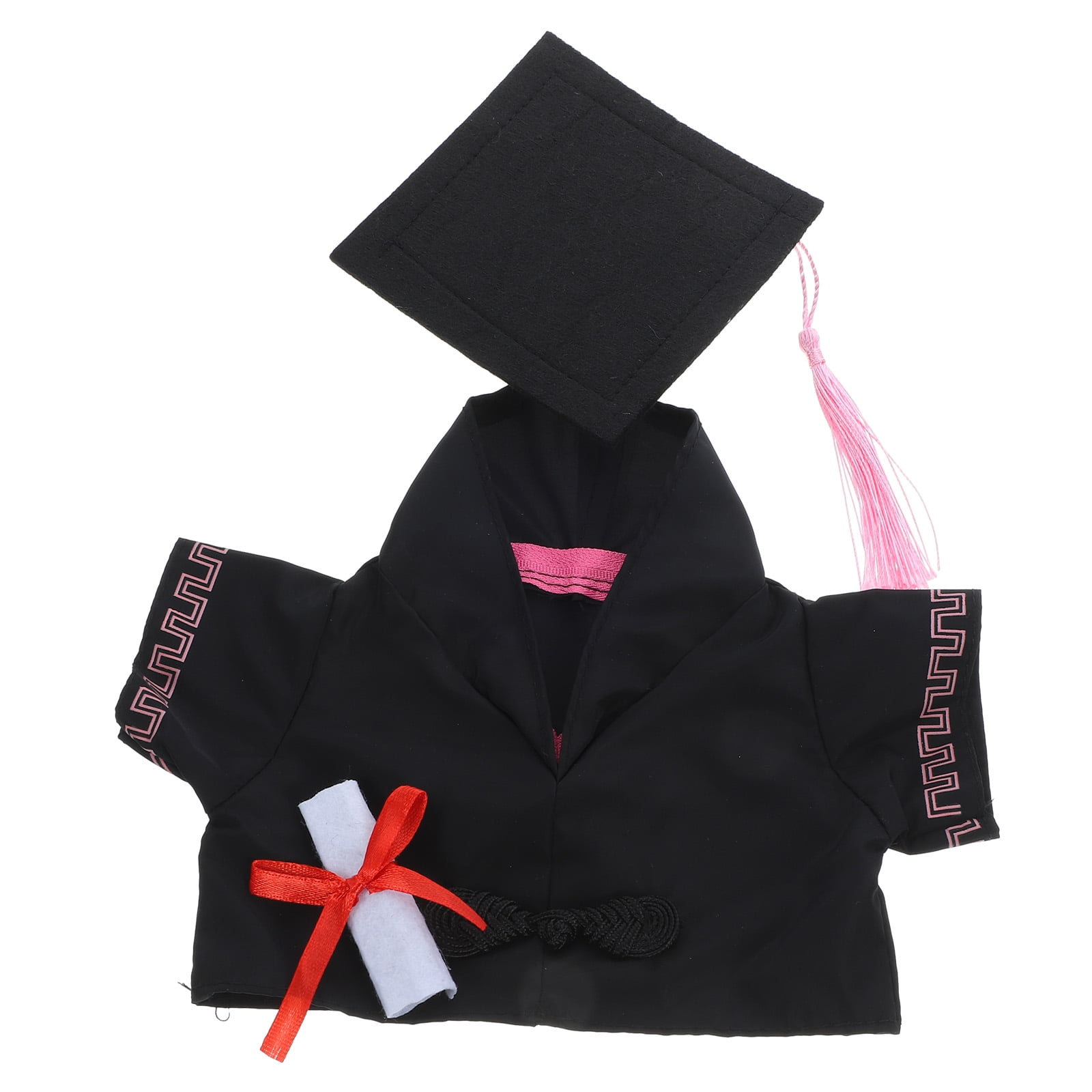 OFFIGAM 1Set Doll Graduation Gown for 30cm Dolls Black and Pink Cloth ...