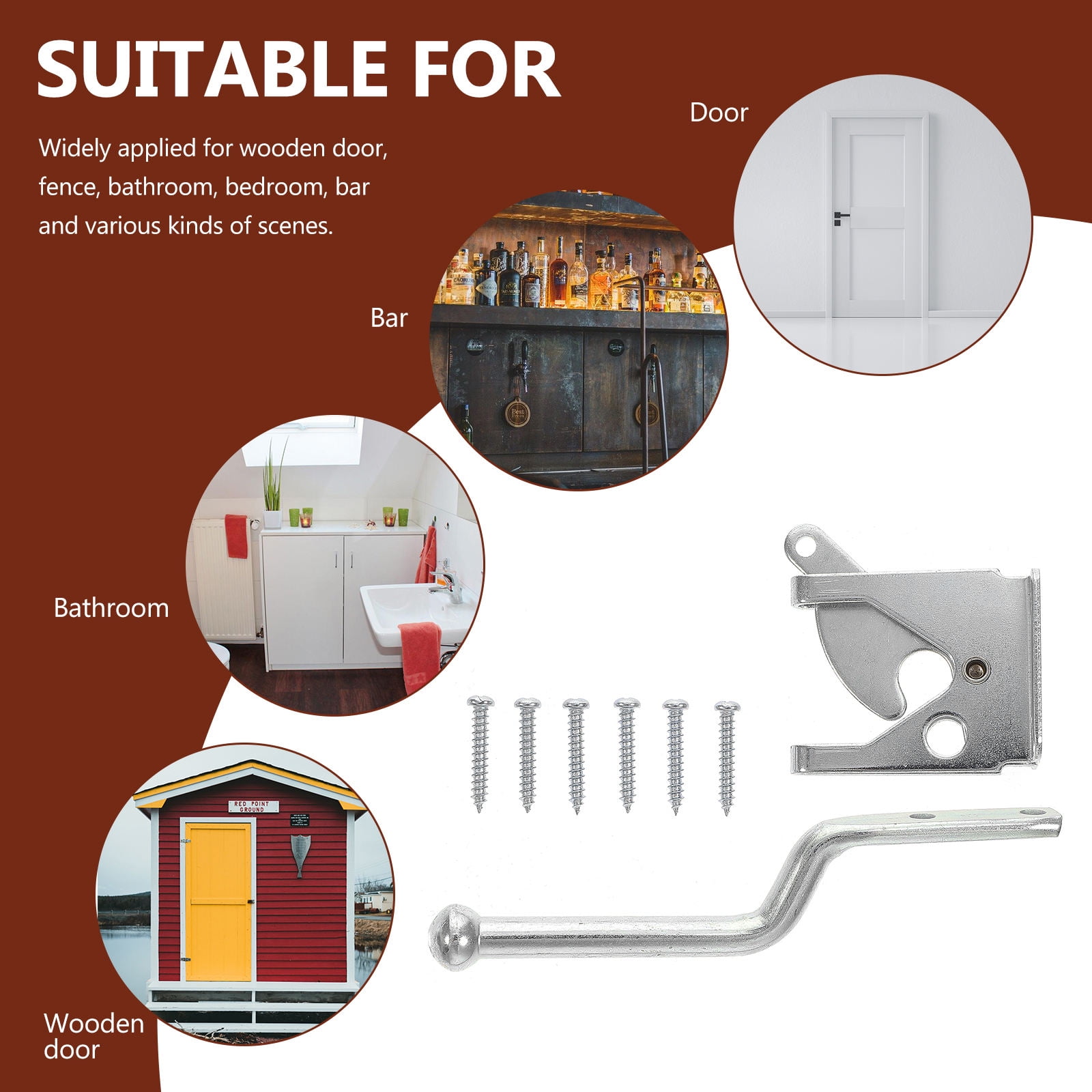 OFFIGAM Carbon Steel Gate Latch for Exterior Security Doors, , Easy to ...