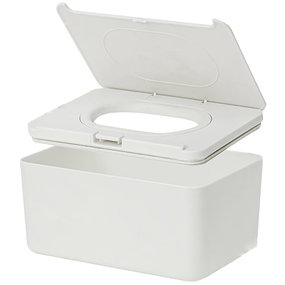 OFFIGAM Portable White Plastic Wipes Storage Box Lightweight and ...