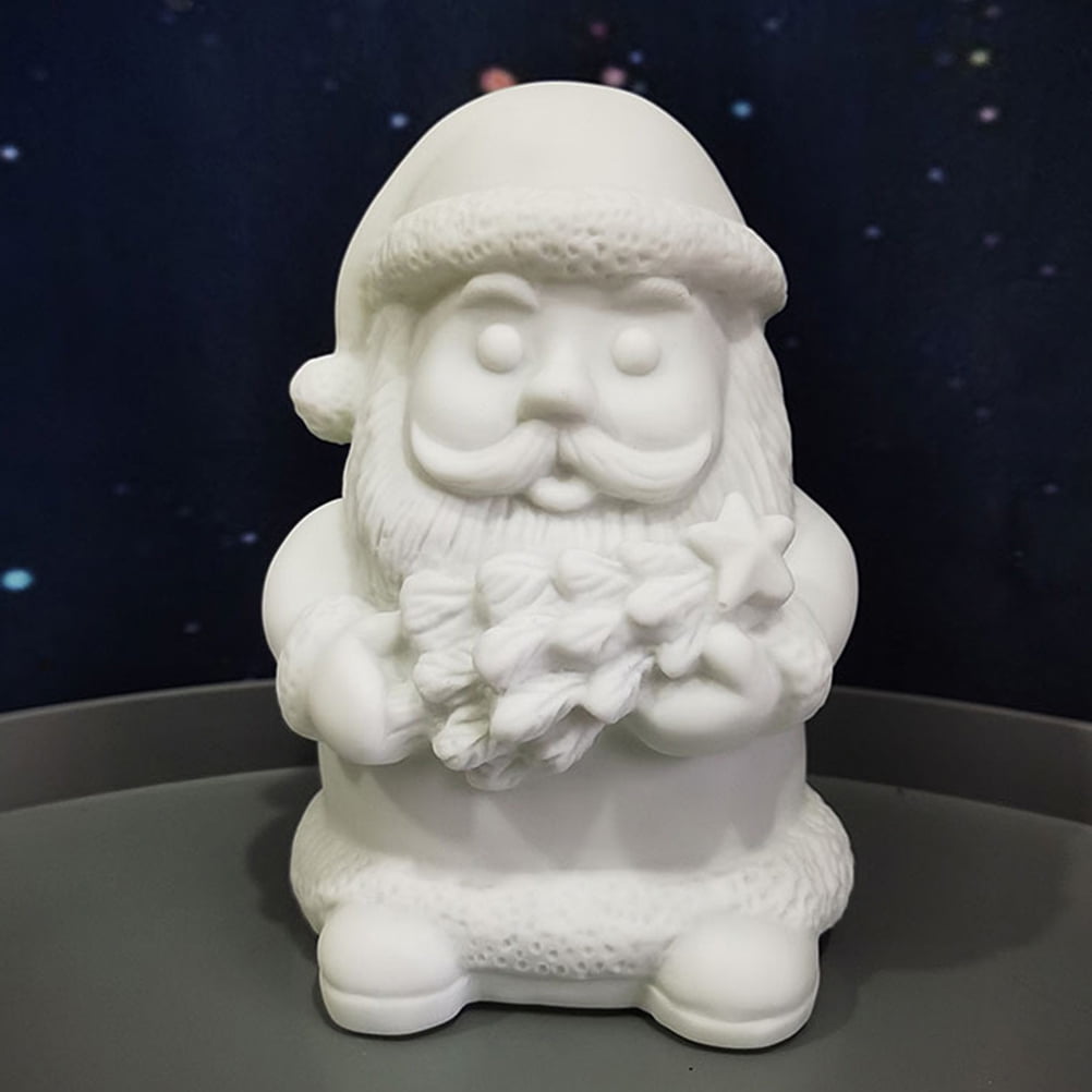 OFFIGAM 1Set White Vinyl Unpainted Santa Clause DIY Blank Figurine for ...