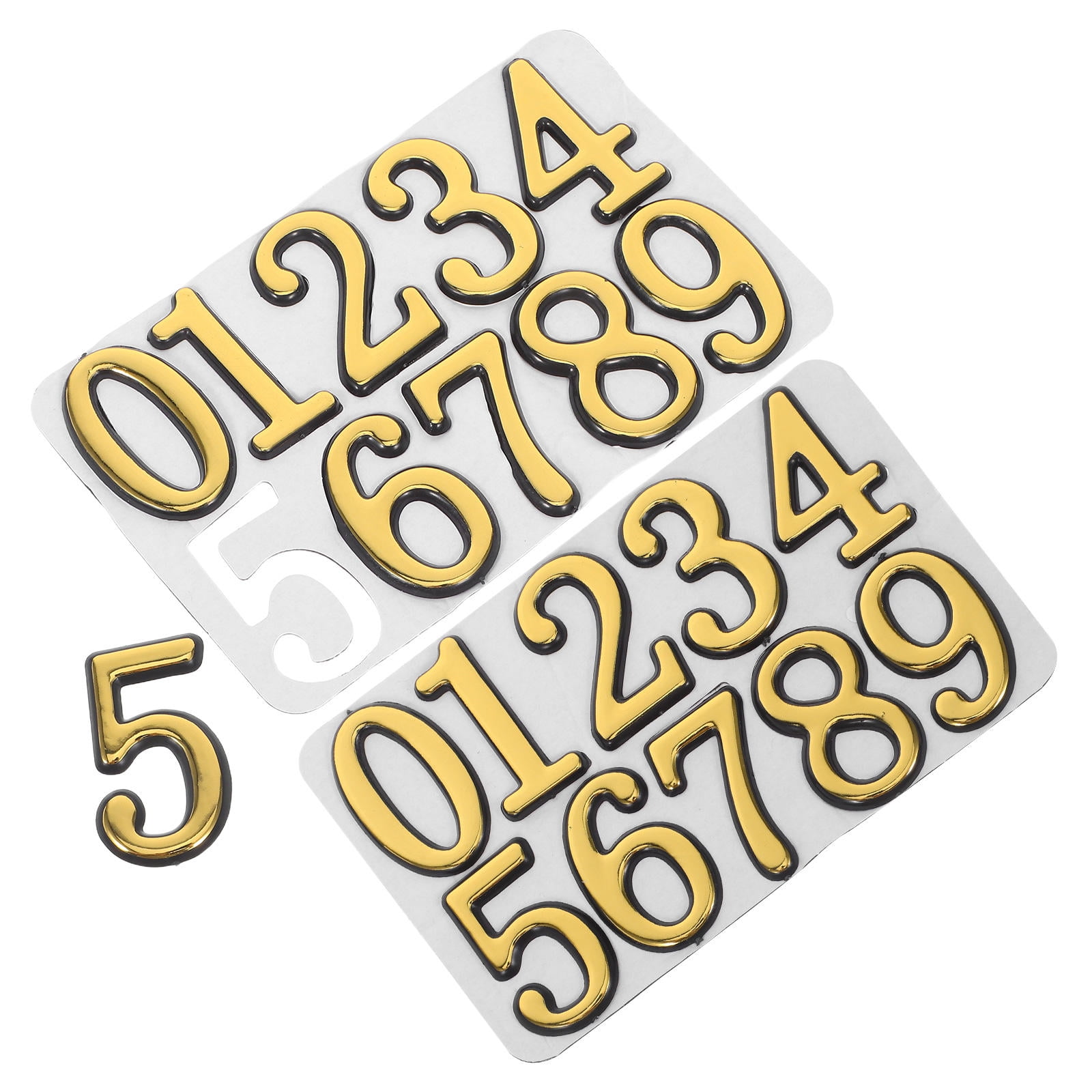 OFFIGAM 2 Sets Outdoor House Numbers High Visibility Golden Plastic for ...