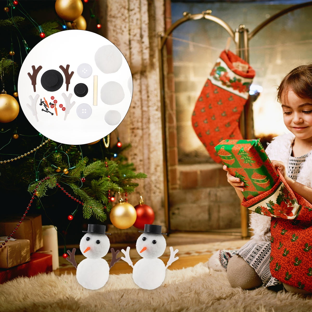 OFFIGAM 2 Sets Snowman Building Kit with Plastic Pieces in Assorted ...