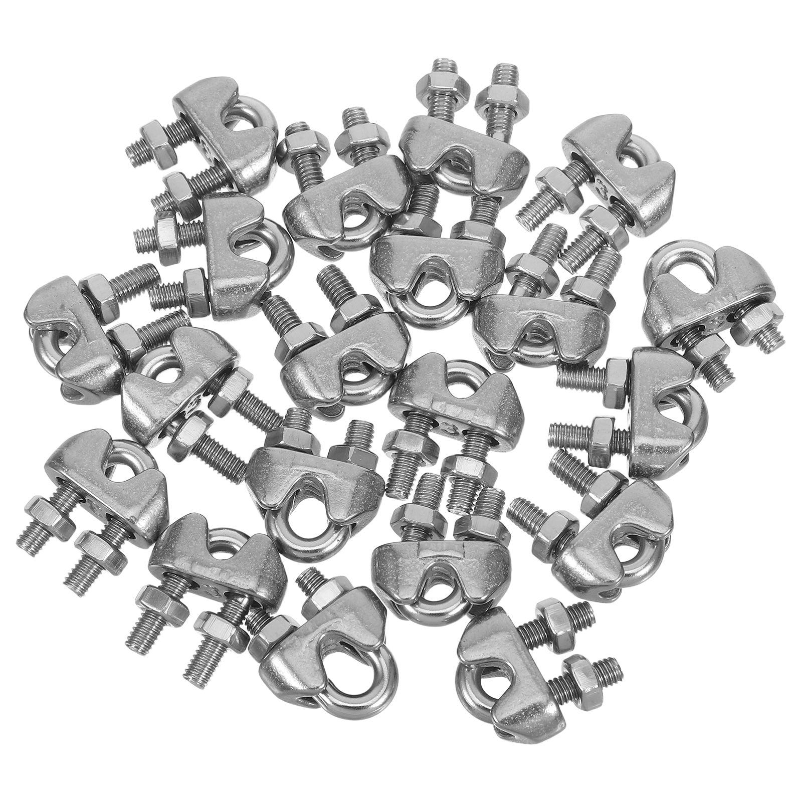 OFFIGAM 20 Pieces Stainless Steel Wire Rope Clamps with U-Bolt Saddle ...