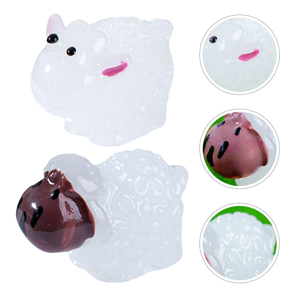 OFFIGAM 20Pcs Mini Sheep Figure Assorted Color Resin Tiny Animals ...
