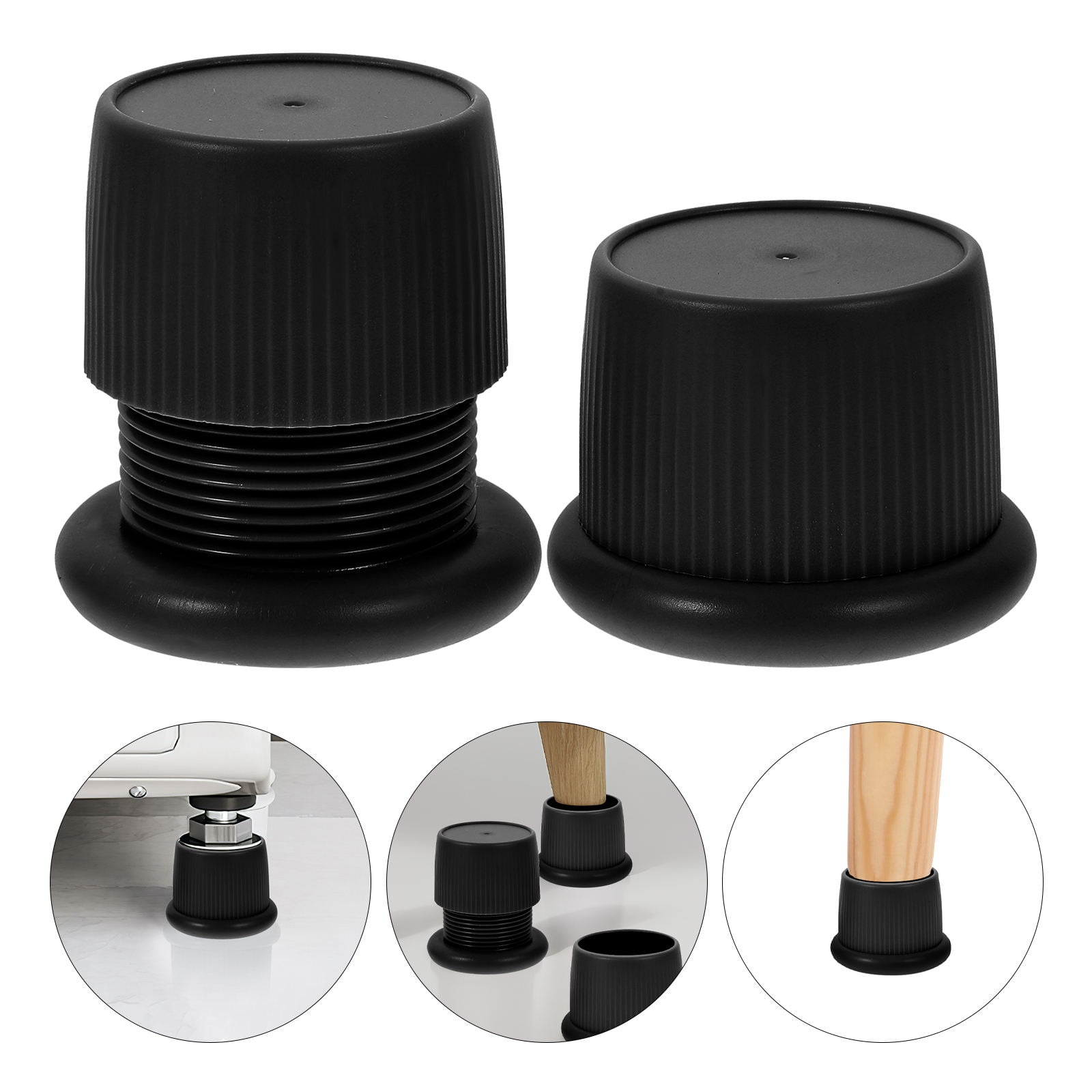 OFFIGAM 2-Pack Adjustable Black Headboard Wall Stoppers with Noise ...