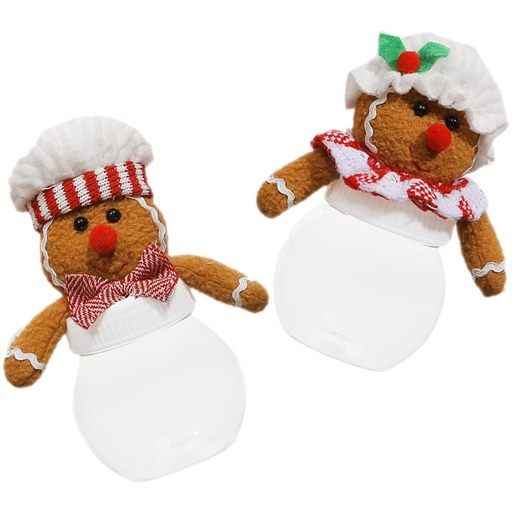 Plastic Gingerbread Man Christmas Container