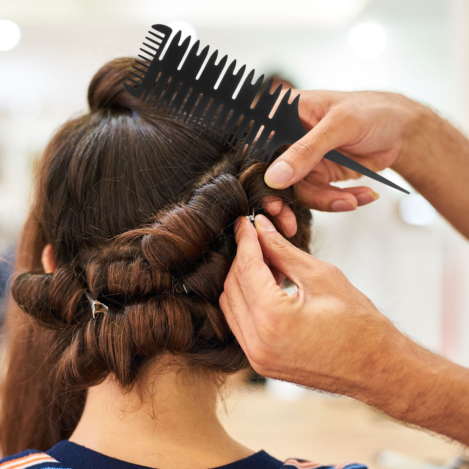 OFFIGAM 2Pcs Hair Detangle Combs Plastic Rat Tail Design for Precise ...