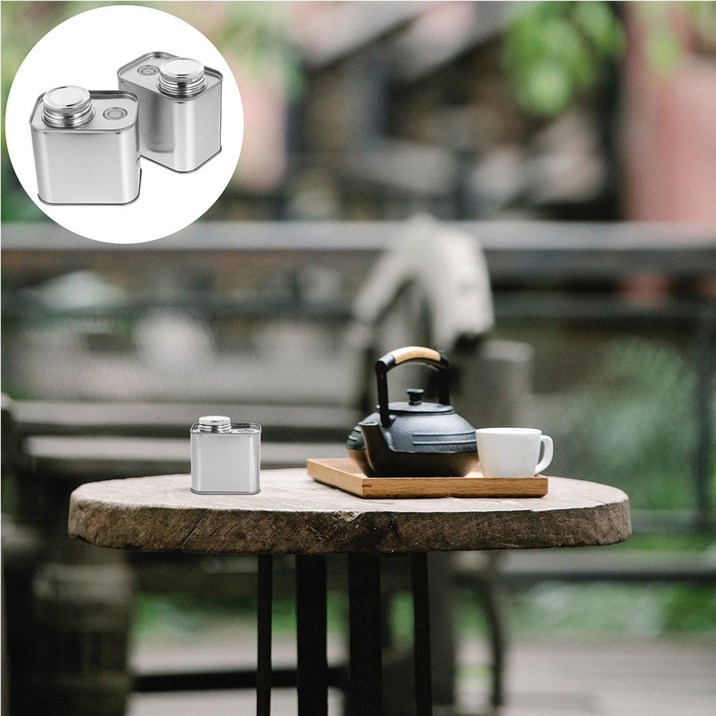 OFFIGAM 2Pcs Metal Cans with Lids Silver Tinplate Coffee Bean Airtight ...