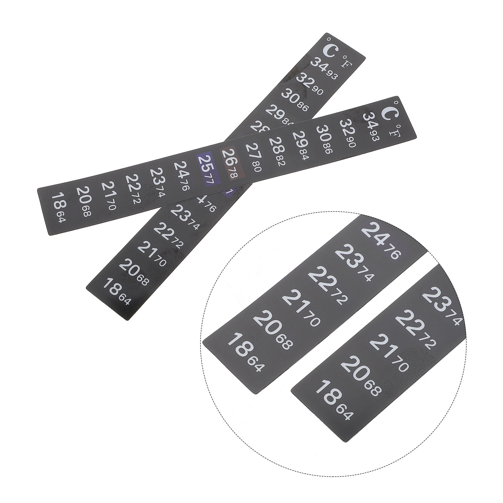 OFFIGAM 2Pcs Temperature Sticker Thermometer Strip Black Adhesive For ...
