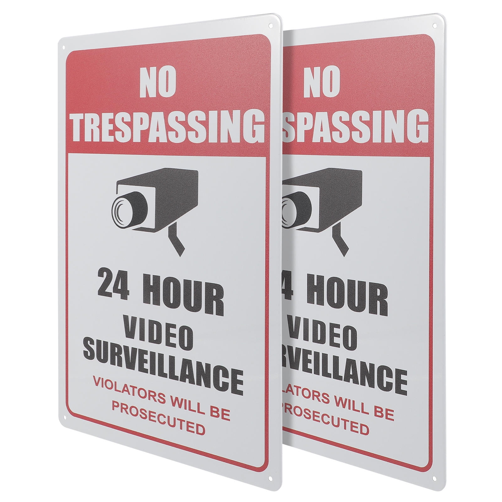 OFFIGAM 2Pcs Video Warning Sign Decals Rectangular Aluminum Assorted ...