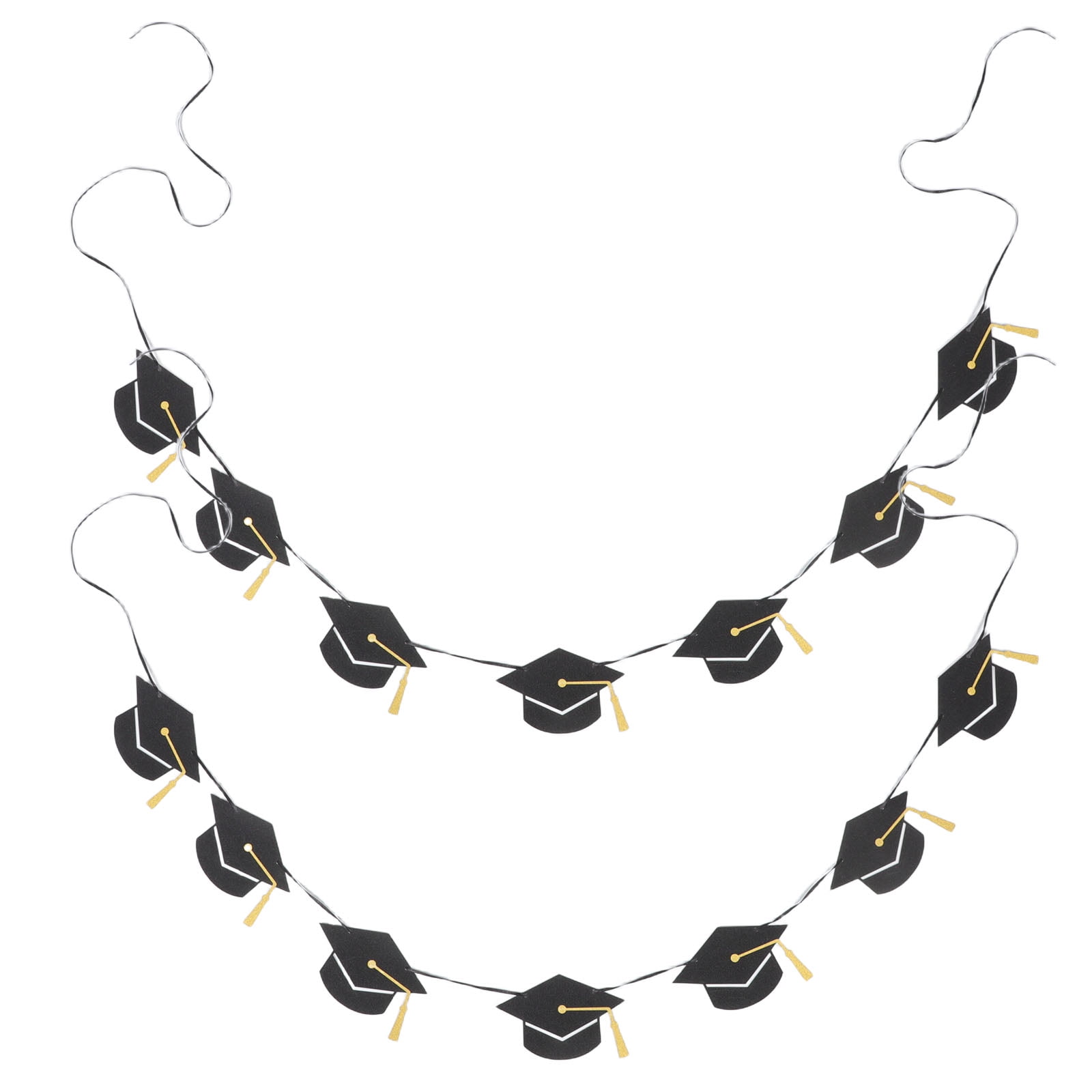 OFFIGAM 2Set Graduation Banner with Tassel Cap in Black for University ...