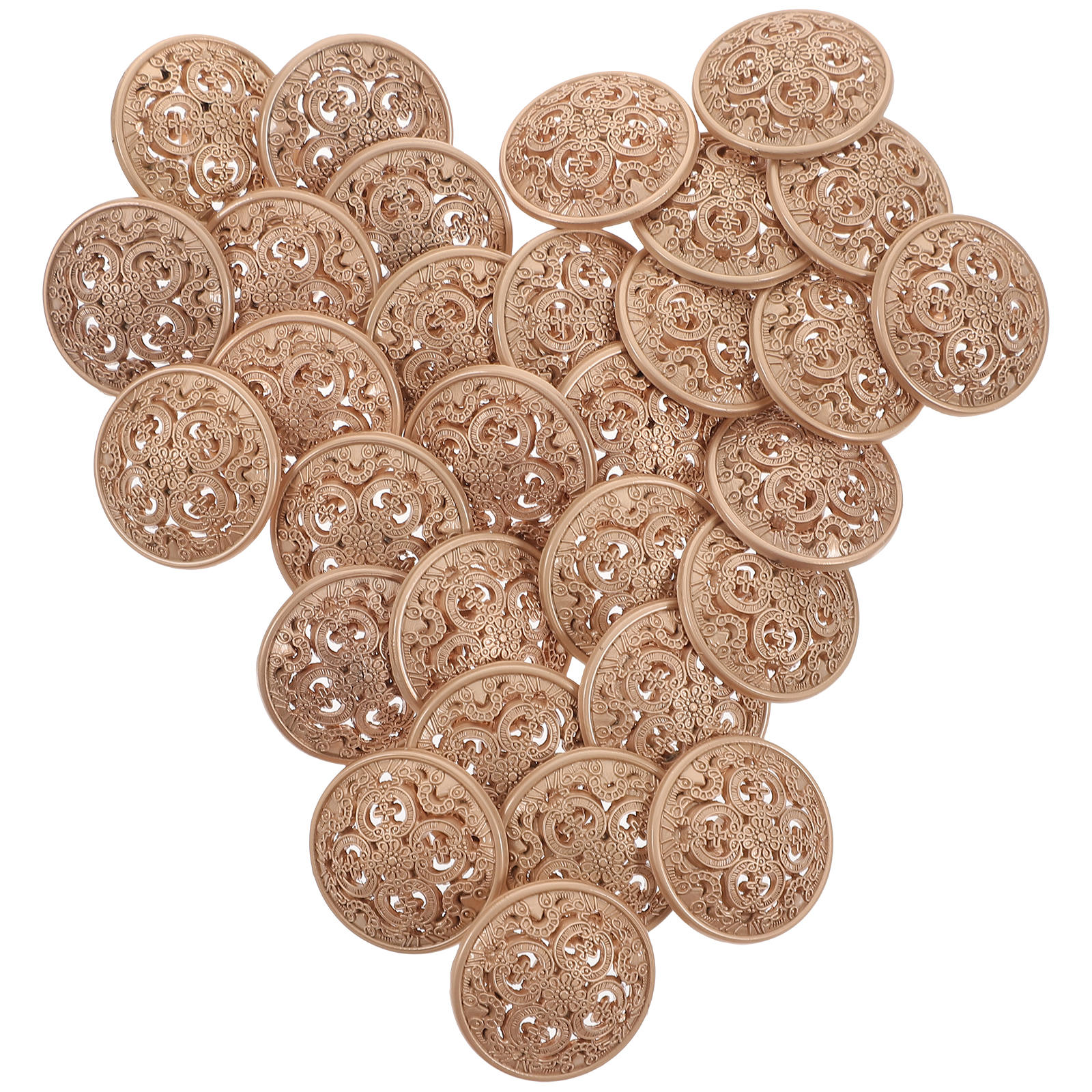 OFFIGAM 30Pcs Hollow Metal Button for Coat Khaki Durable Sew Fastener ...