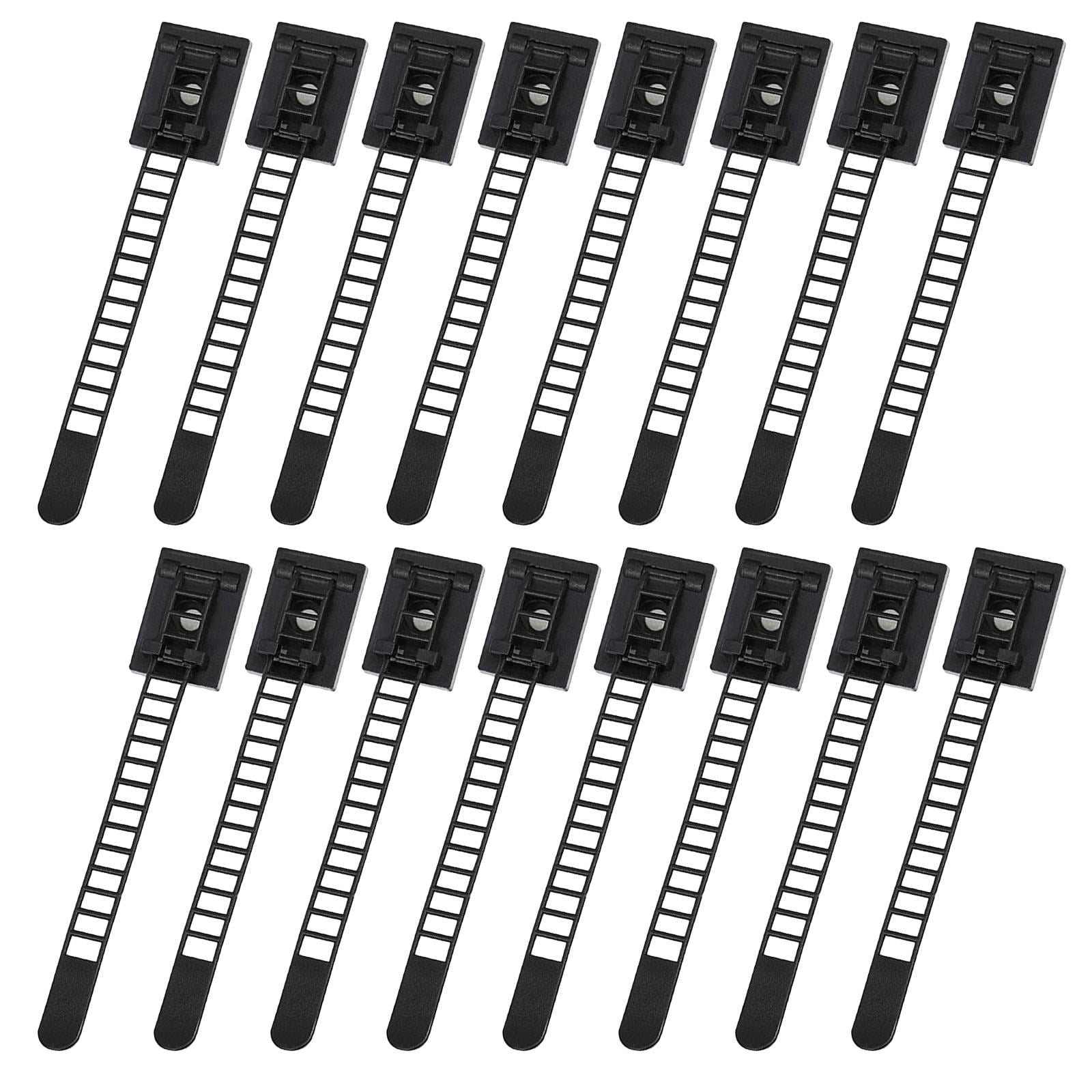 OFFIGAM 30Pcs Black Self Adhesive Cord Organizer Adjustable Cable Clips ...