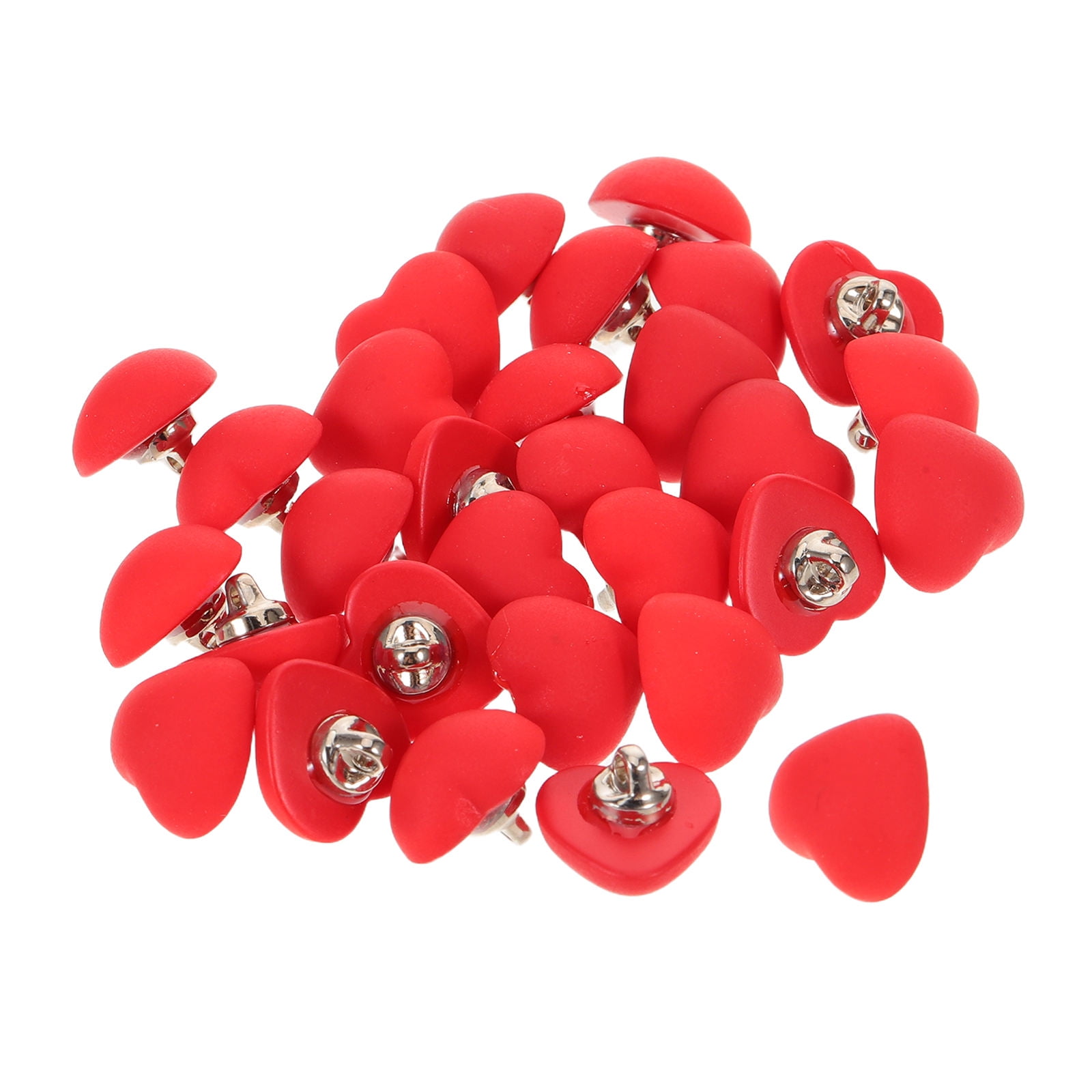 OFFIGAM 30 Pieces Red Heart Shaped Sewing Buttons for DIY Crafts ...