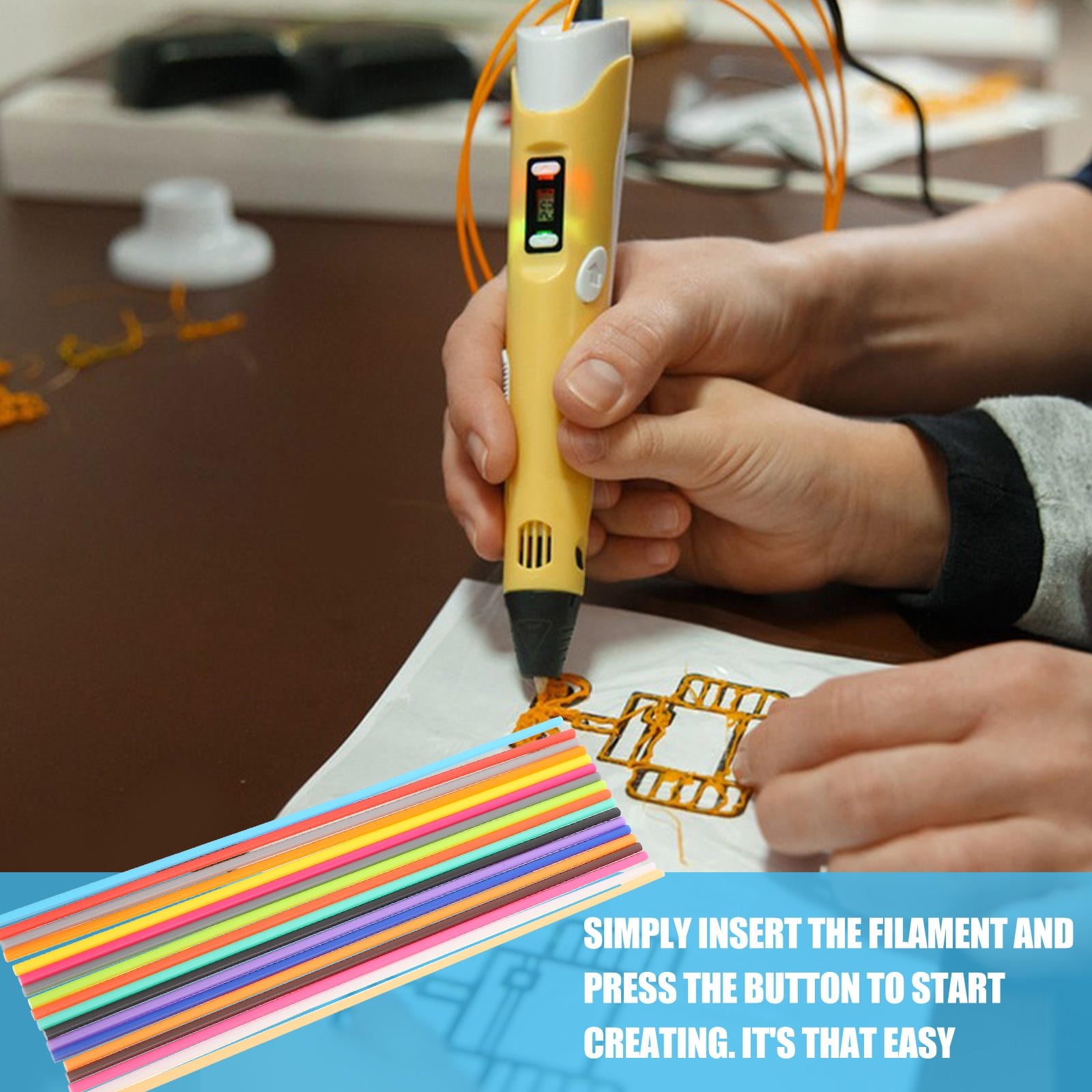 OFFIGAM 32 Colors PVC 3D Printing Pen Filament Refills for Kids and ...
