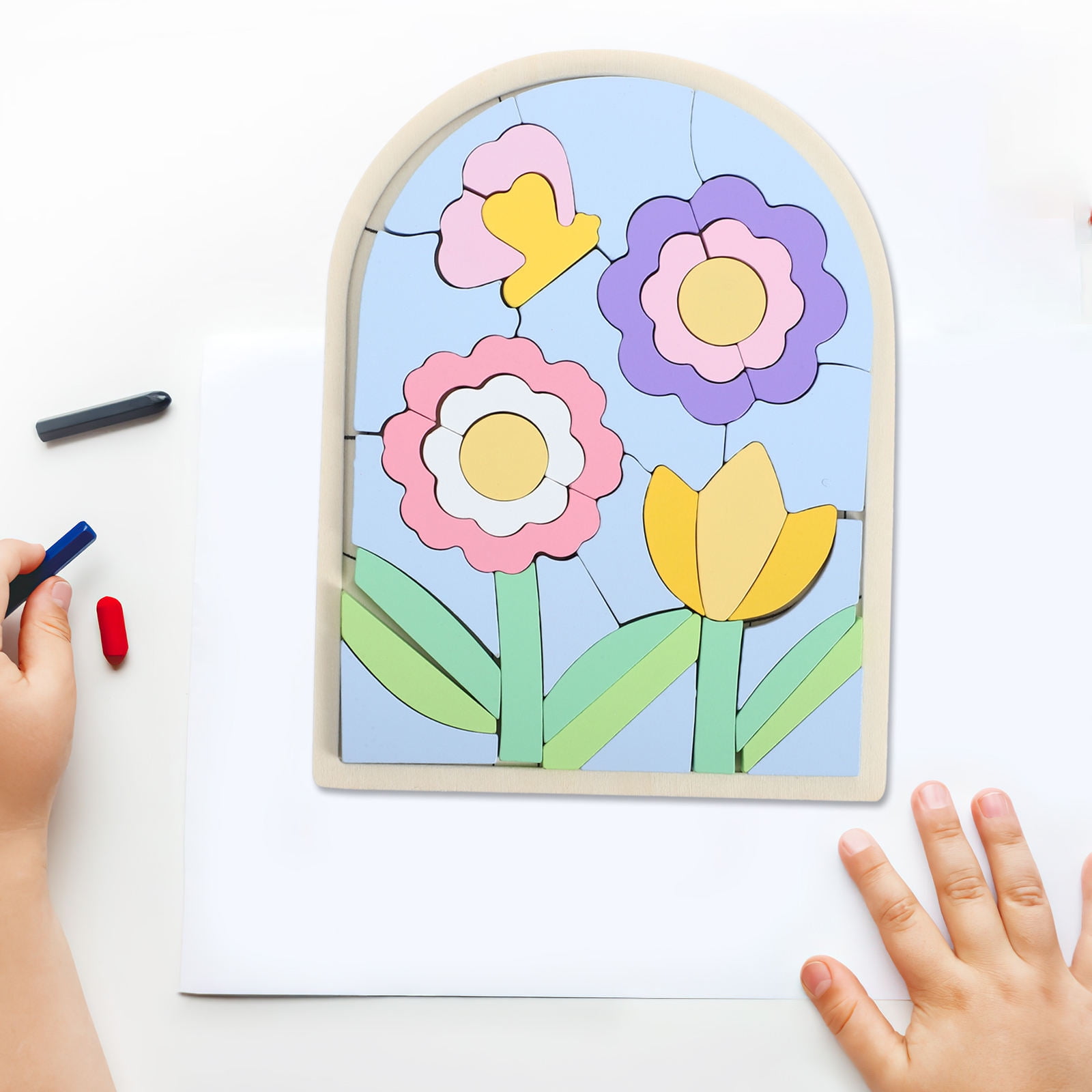 OFFIGAM 3D Puzzle Early Education Toys Rainbow Colour Sorting Sensory ...