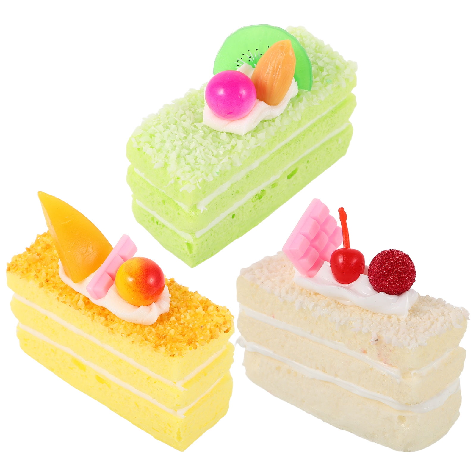 OFFIGAM 3Pcs Decorative Simulation Dessert Cake Assorted Color ...
