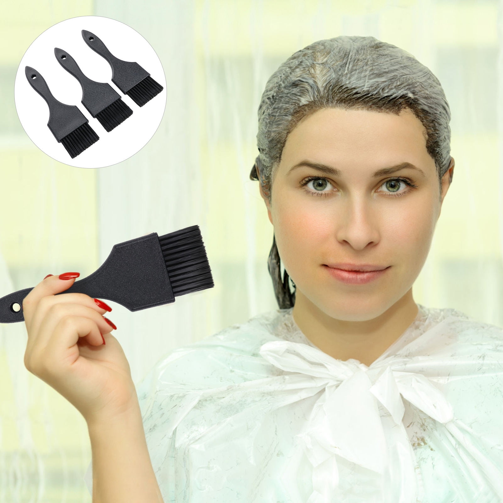 OFFIGAM 3-Piece Hair Coloring Brush Set, Assorted Colors, Plastic Hair ...