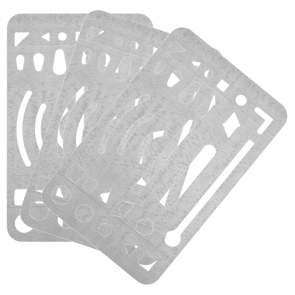 OFFIGAM 3-Piece Stainless Steel Erasing Shield for Drawing, Craft ...