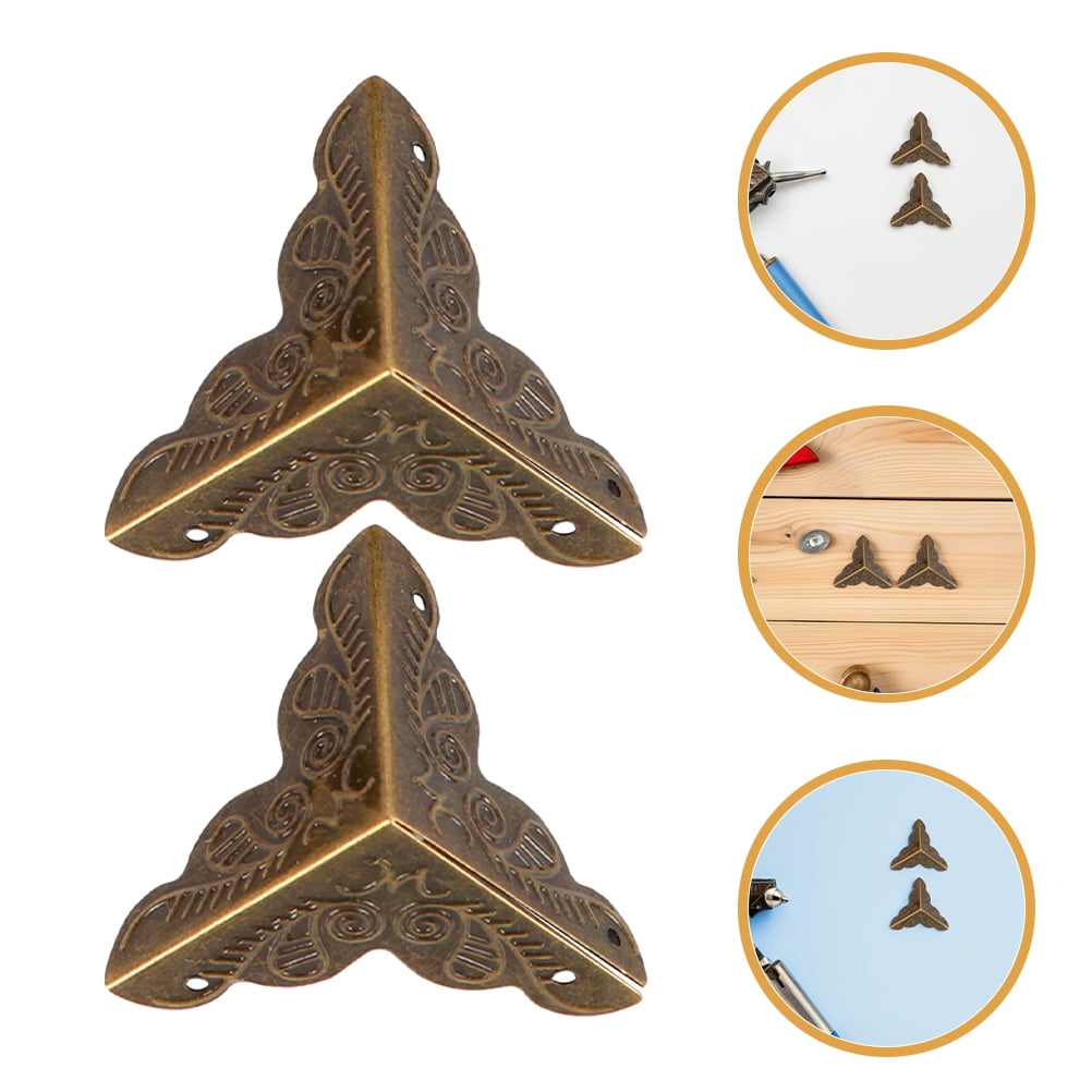 OFFIGAM 40pcs Box Corner Guards Brown Iron Corner Reinforcement Vintage ...