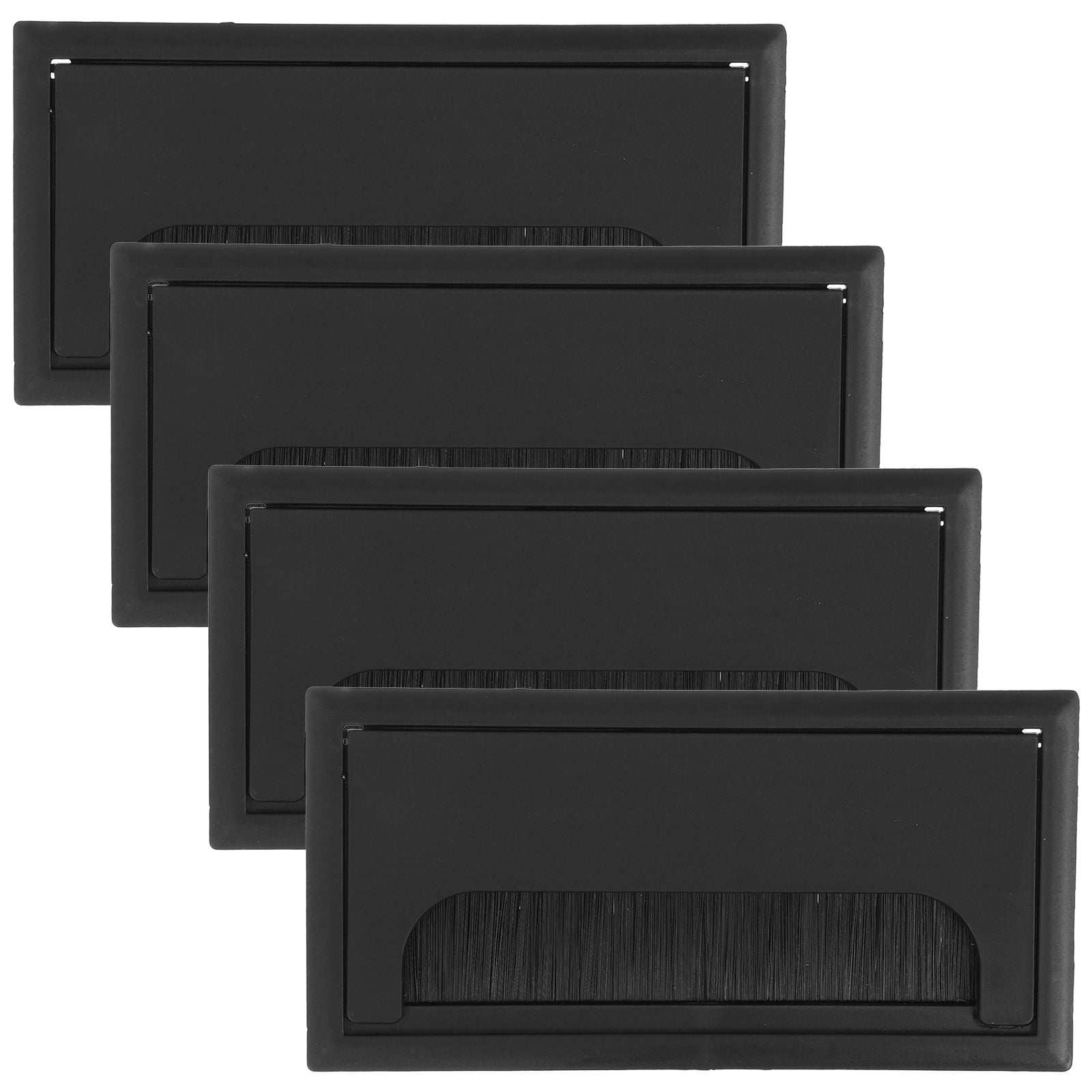 OFFIGAM 4Pcs Office Desk Cable Grommet Covers Black with Brush for Wire ...