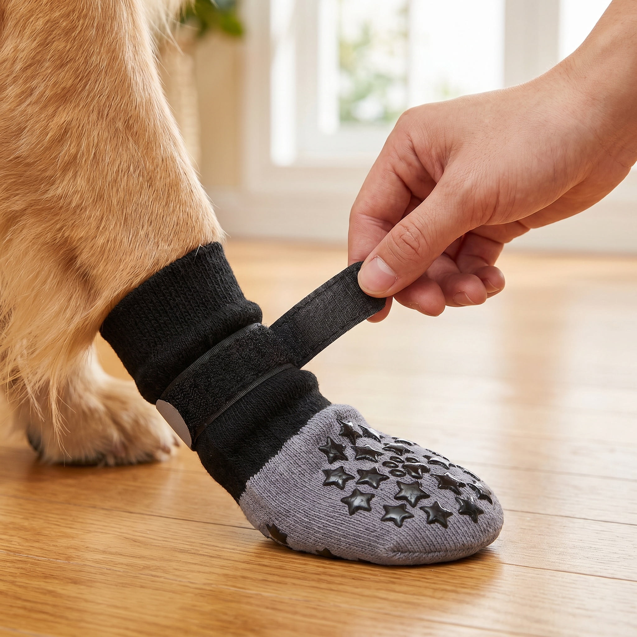 OFFIGAM Non-Slip Dog Socks in Grey, Knitted and Breathable, Enhanced ...
