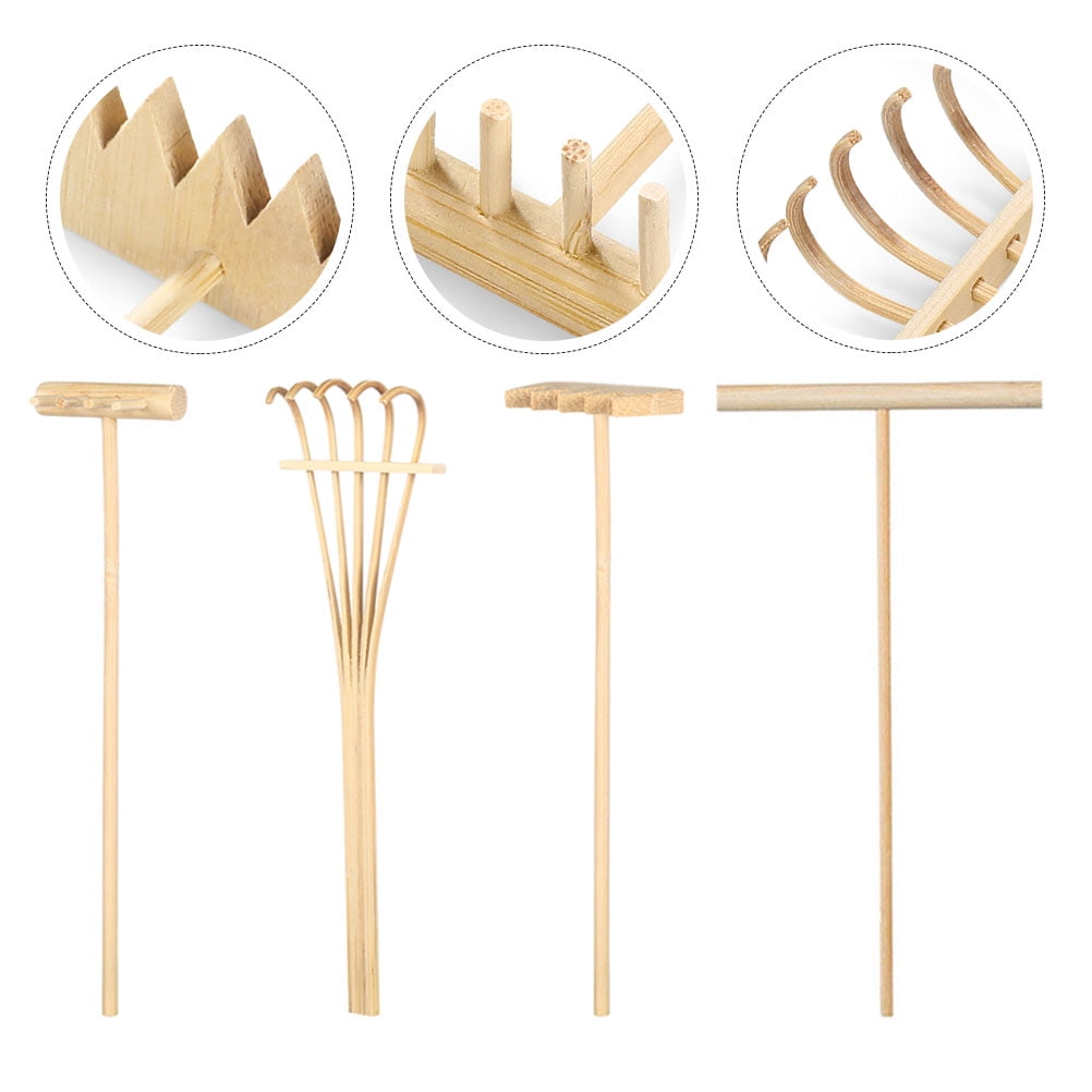 OFFIGAM 4Pcs Sand Rake Tools Bamboo Rakes for Adults Therapeutic Use ...