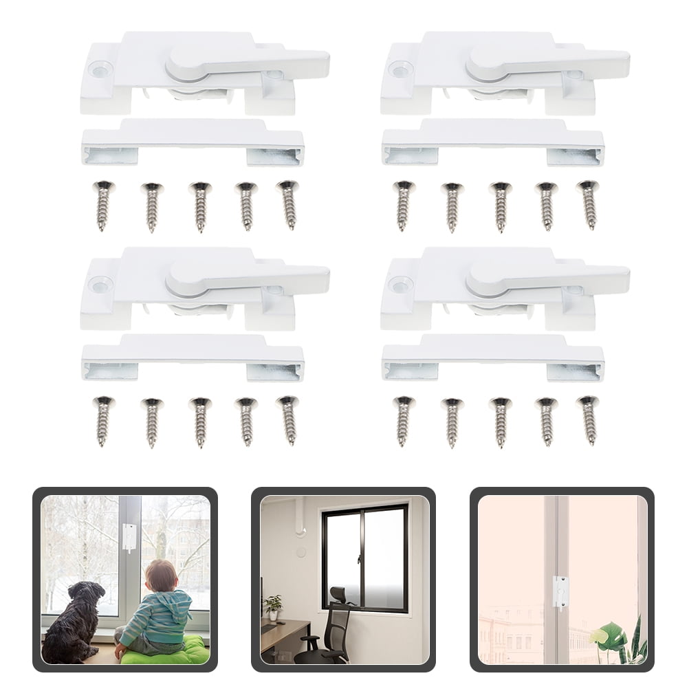 OFFIGAM White Child Safety Window Locks for Sliding , Sash Lock Set of ...