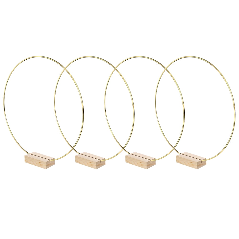 OFFIGAM 4Set Gold Metal Hoop Centerpiece Metal Floral Rings Diy Crafts ...