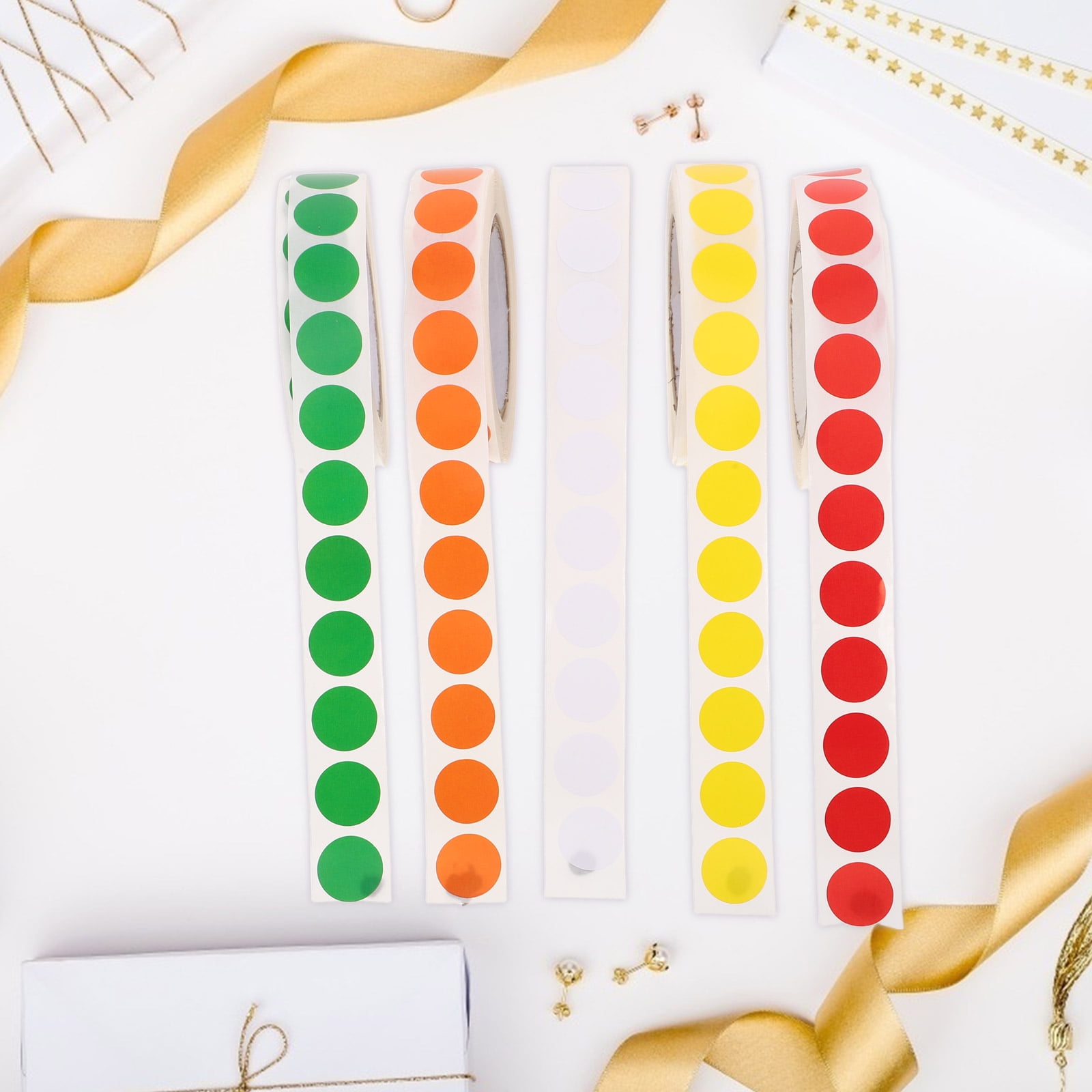 OFFIGAM 5 Rolls Assorted Color Blank Sticker Dots for Office, School ...