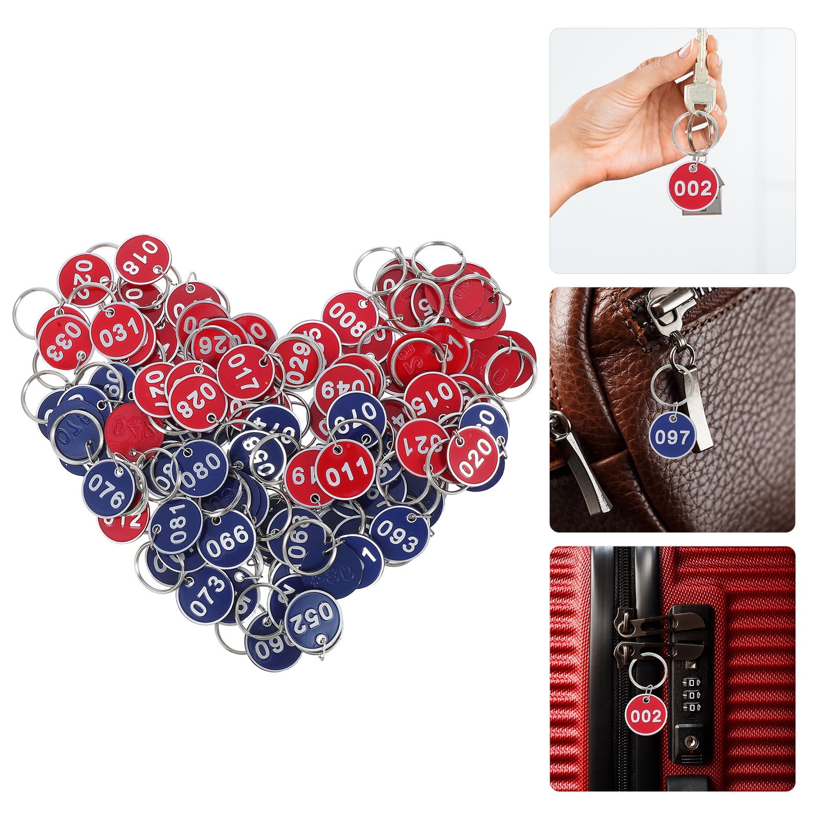OFFIGAM 50 Blue Tags Metal Round Numbered Tags Assorted Color For ...