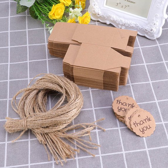 OFFIGAM 50 Sets - Khaki Kraft Paper Boxes for Candy Containers at ...