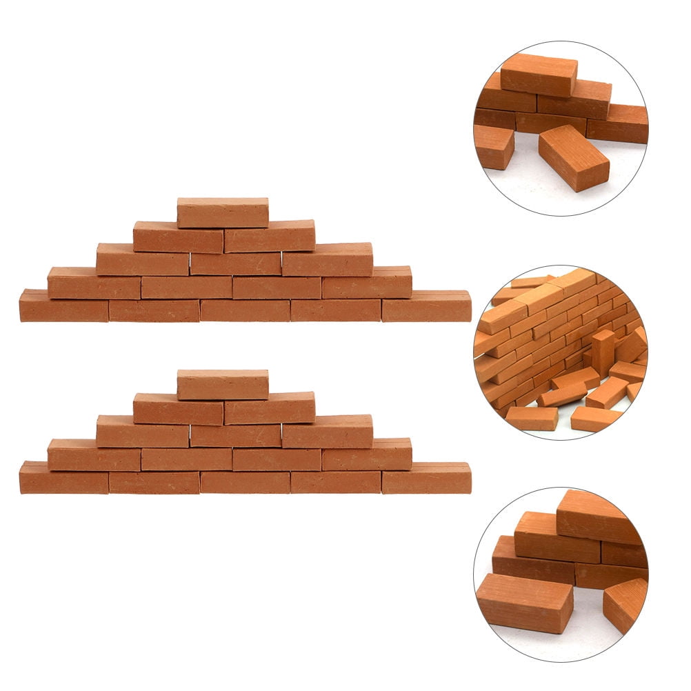 OFFIGAM 50Pcs Brick Model Red Plastic Mini Building Blocks DIY ...
